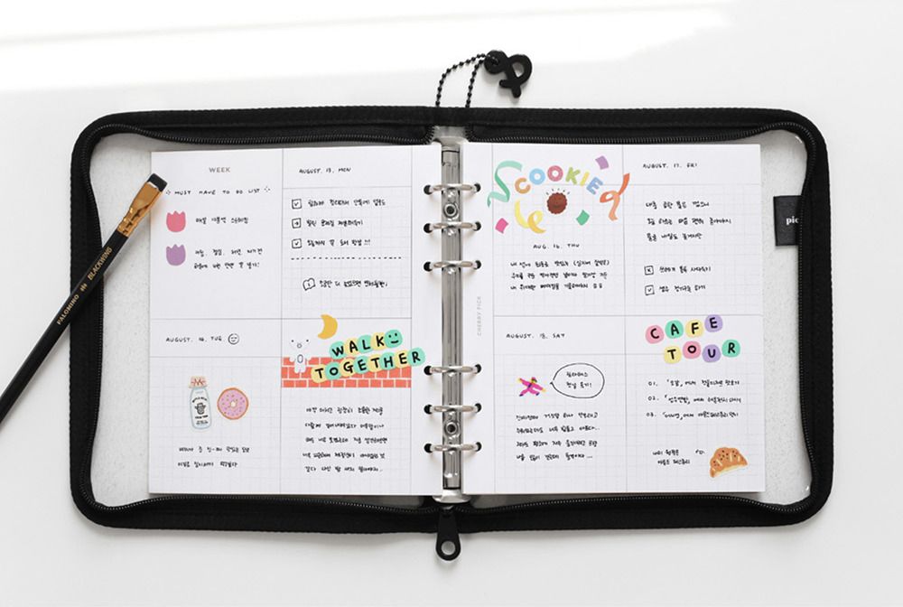 MochiThings: Cherry Pick 6 Ring A6 Wide Zipper Planner