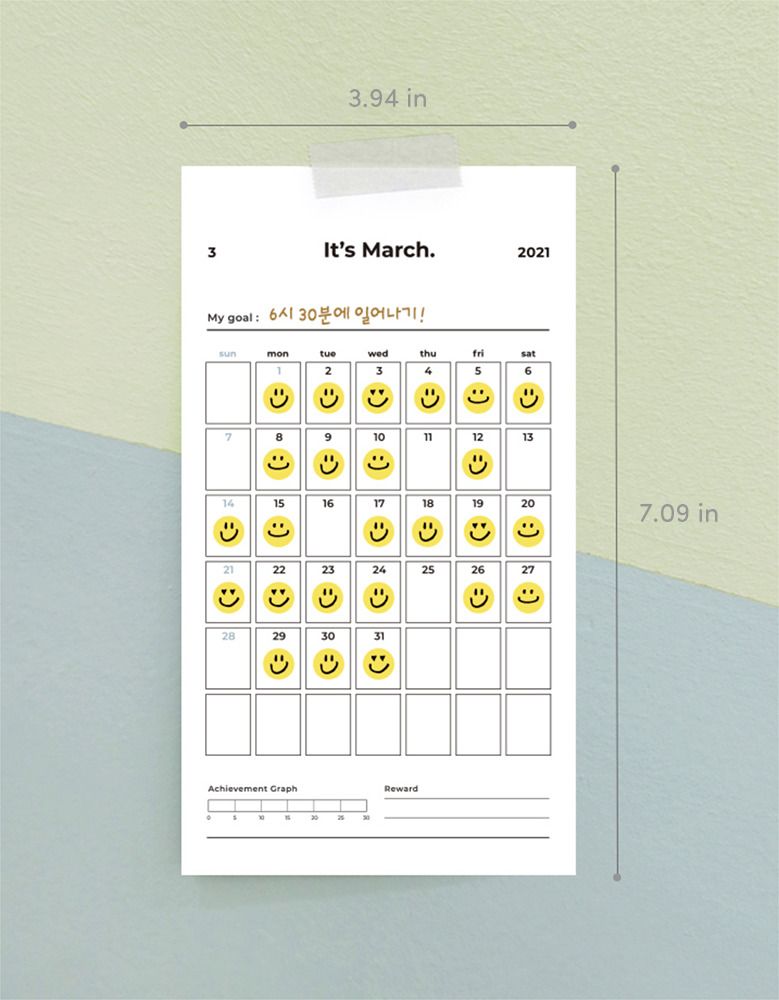 MochiThings: 2021 Goal Tracking Calendar Sheets