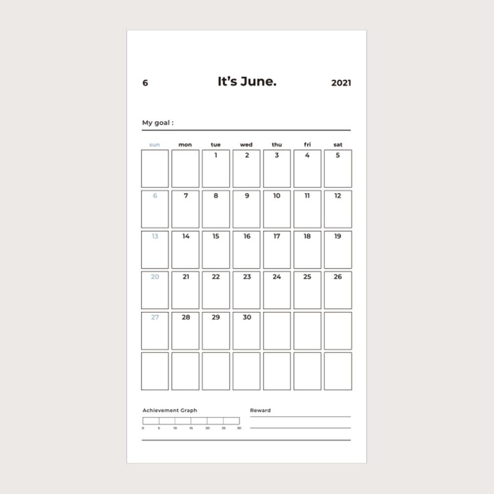 MochiThings: 2021 Goal Tracking Calendar Sheets