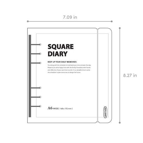 MochiThings: Square 6 Ring A6 Wide Binder