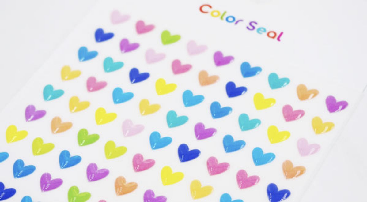 MochiThings: Mini Pastel Heart Epoxy Sticker