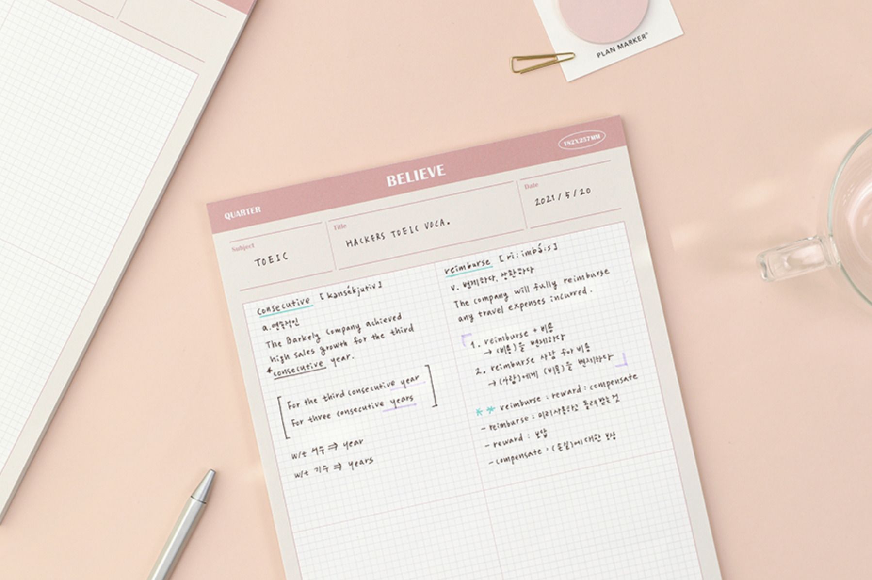 MochiThings: Believe B5 Study Notepad