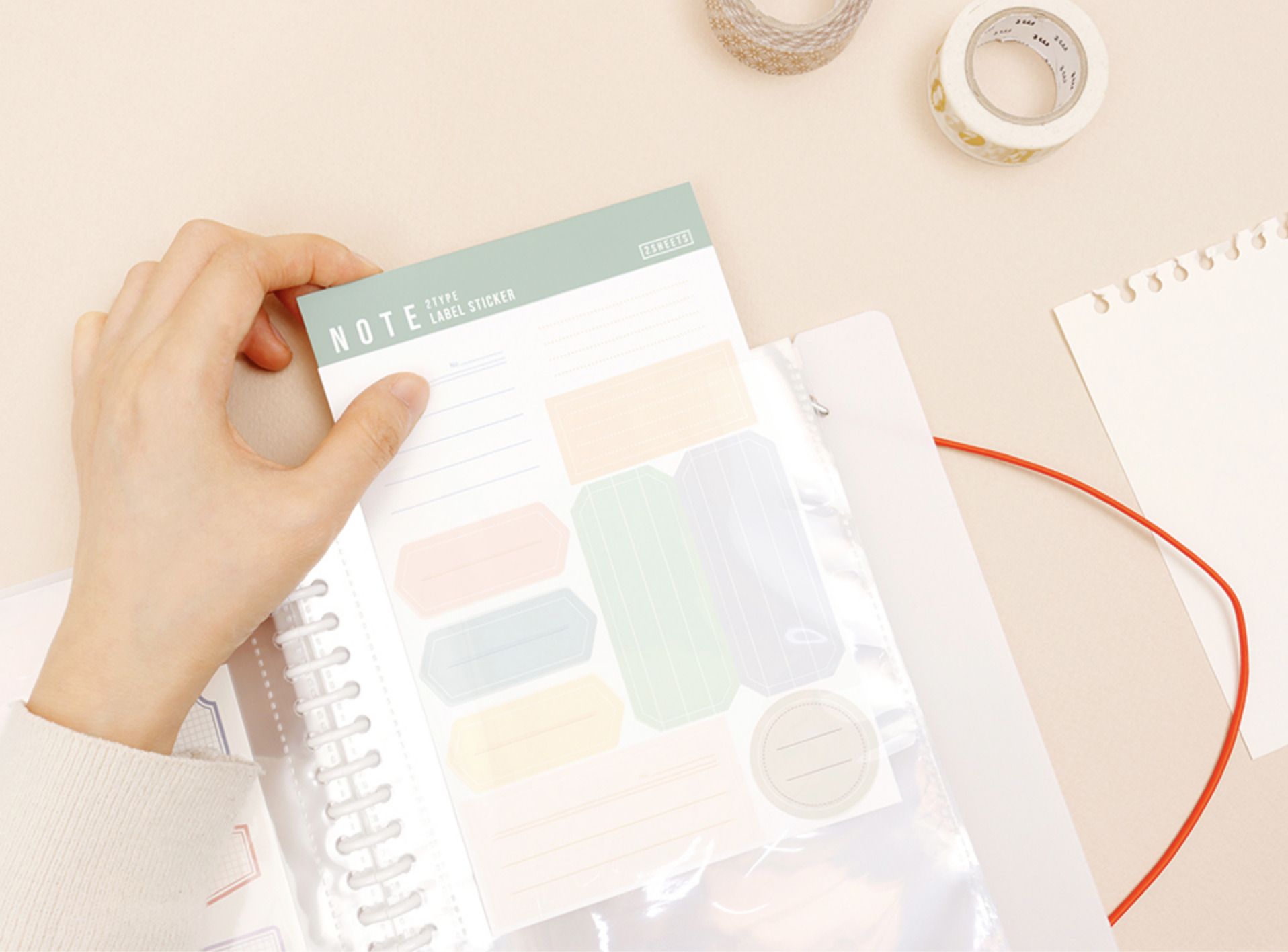 MochiThings: Basic 20 Ring A5 Binder + Sticker Pocket Set