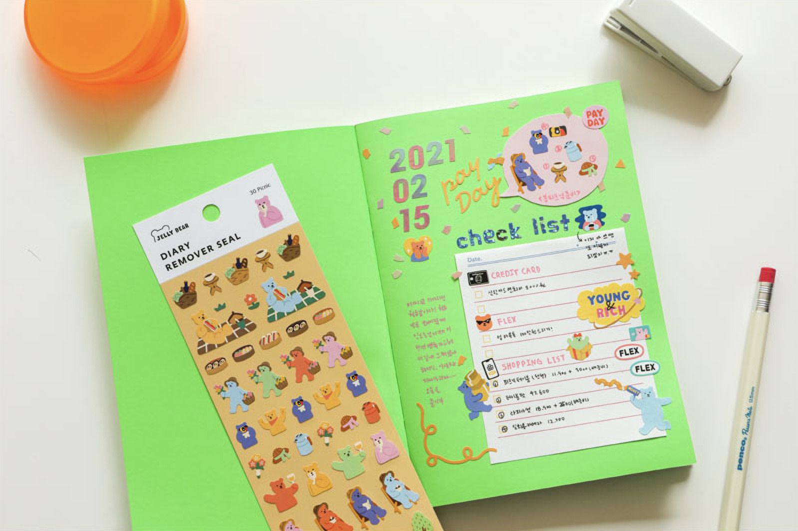 MochiThings: Mini Diary Removable Sticker v6
