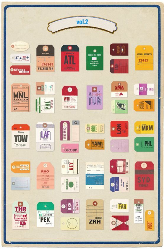 MochiThings: Vintage Travel Tag Label Sticker Set
