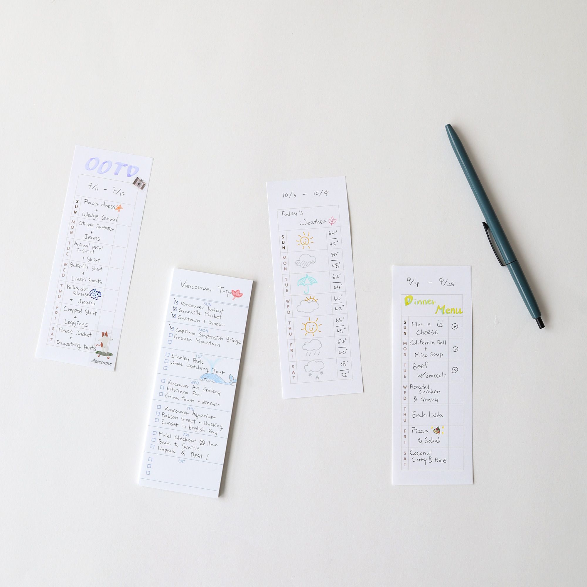 MochiThings: Slim Schedule Sticky Note v1