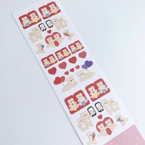 MochiThings: Couple Bear Slim Sticker