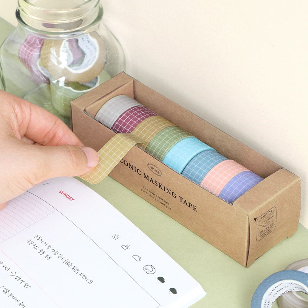 MochiThings: 8pcs Grid Masking Tape Set
