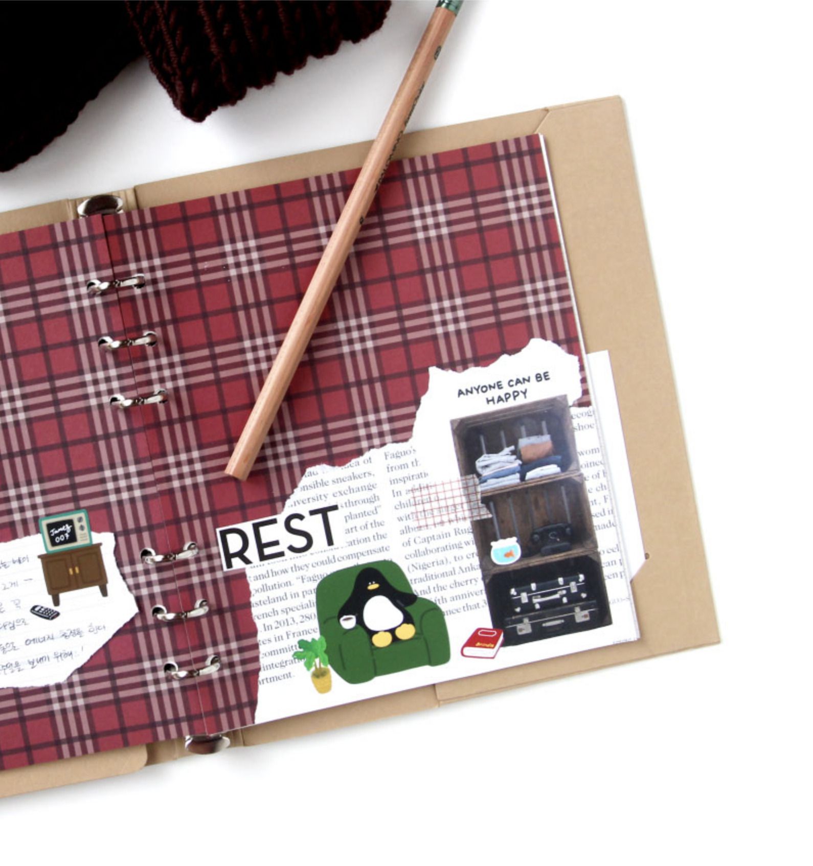 MochiThings: Muffler Check Pattern 6 Ring A6 Wide Note Refill