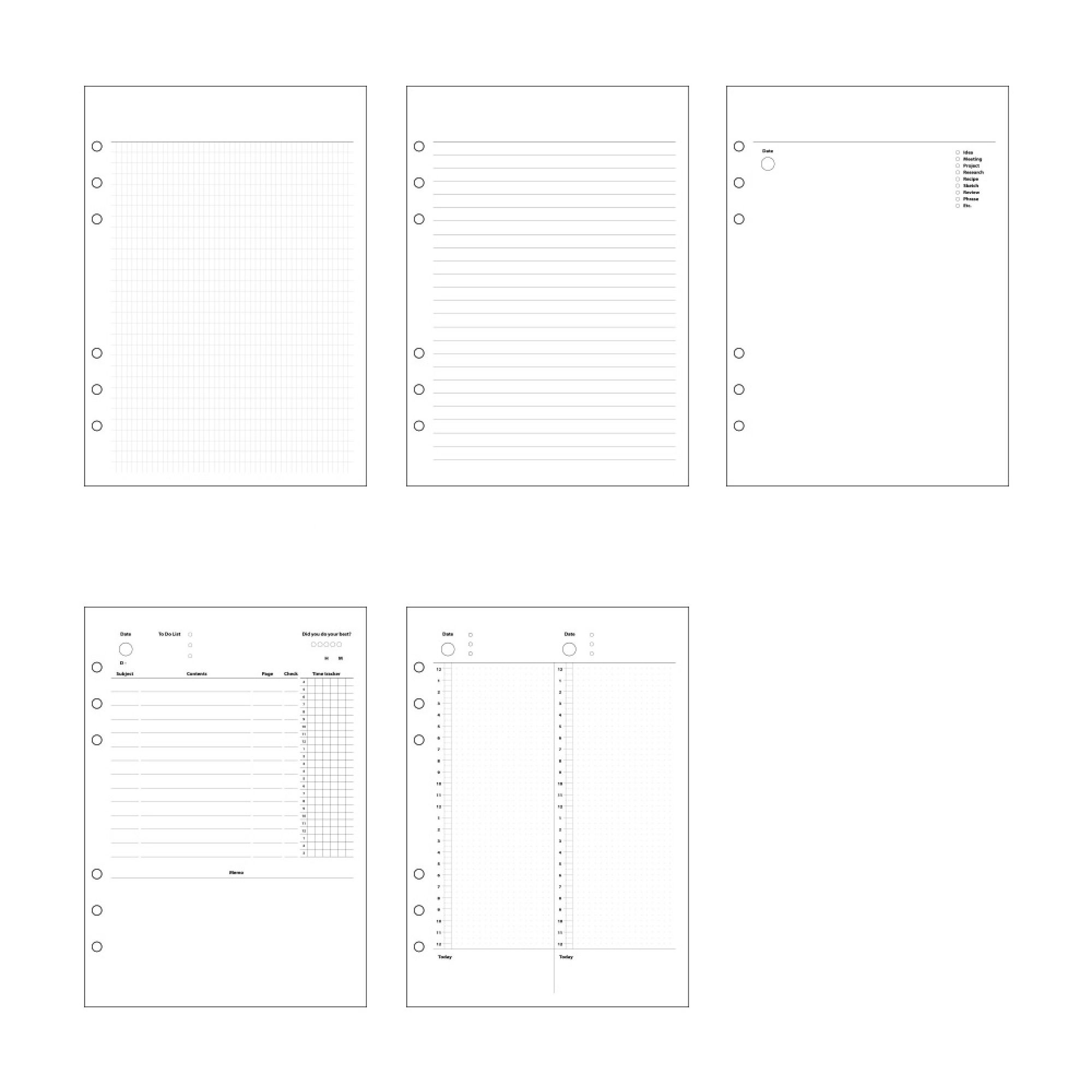 MochiThings Life Pieces 6 Ring A5 Note Refill mochithings-life-pieces-6-ring-a5-note-refill