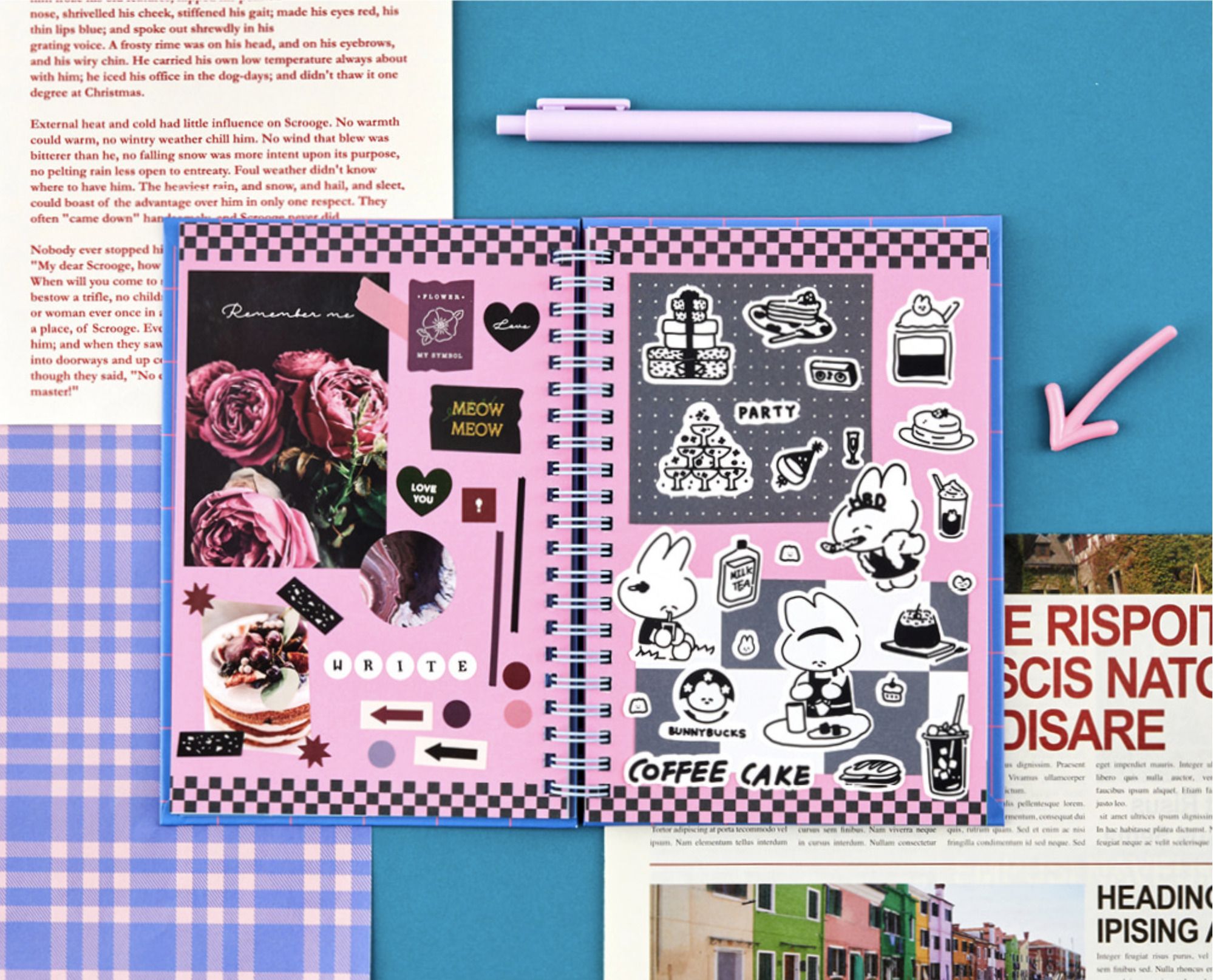 MochiThings: Colorful Inner Pattern Spiral Notebook