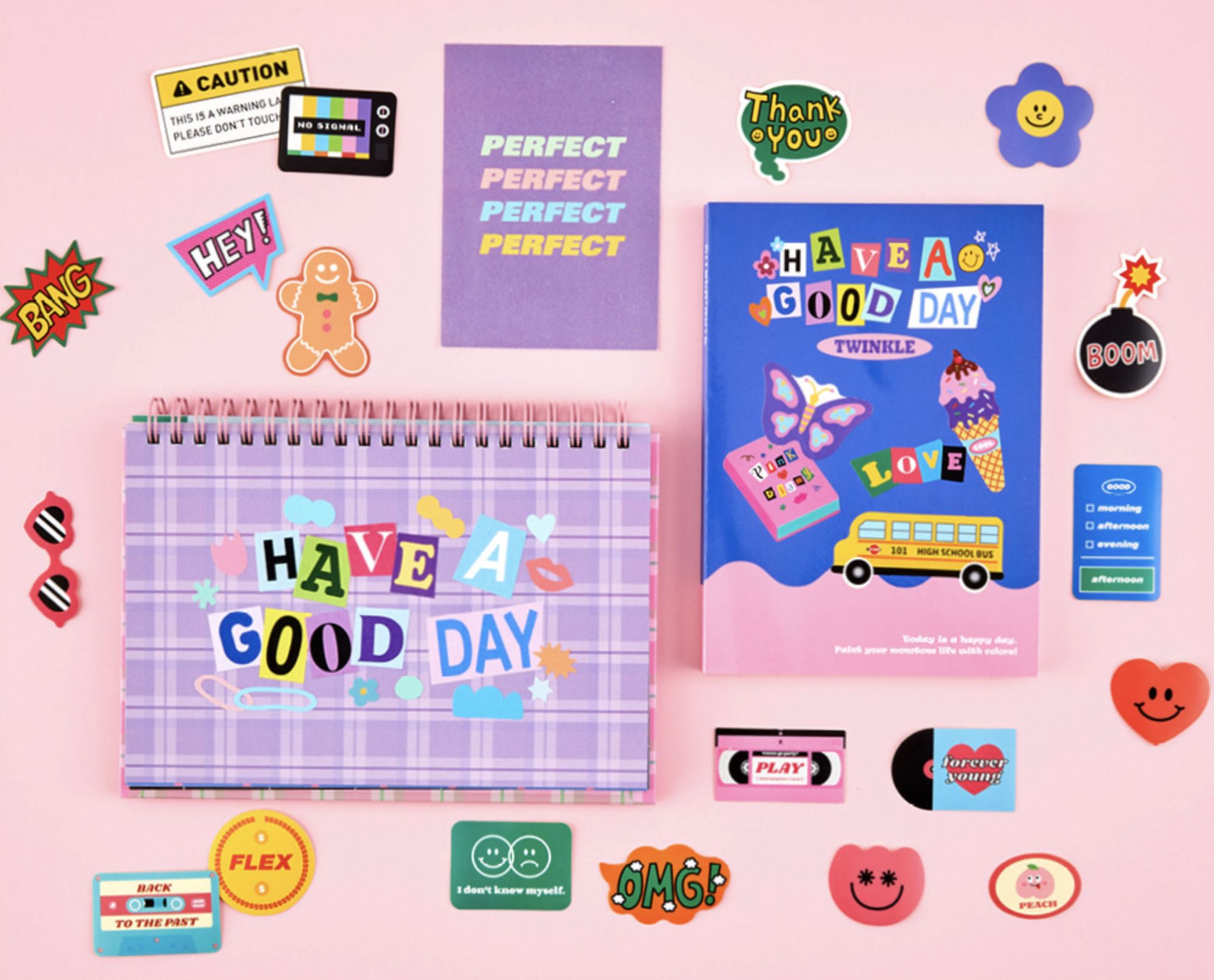 MochiThings: Colorful Inner Pattern Spiral Notebook