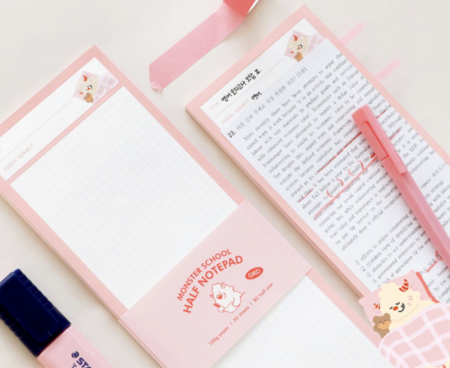 MochiThings: Monster School Half Notepad