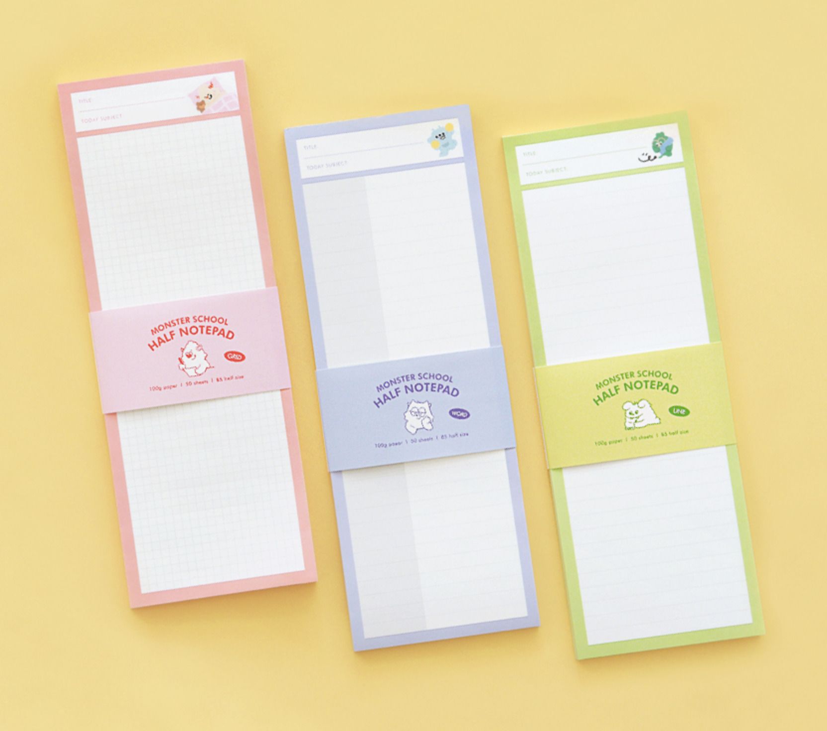 MochiThings: Monster School Half Notepad