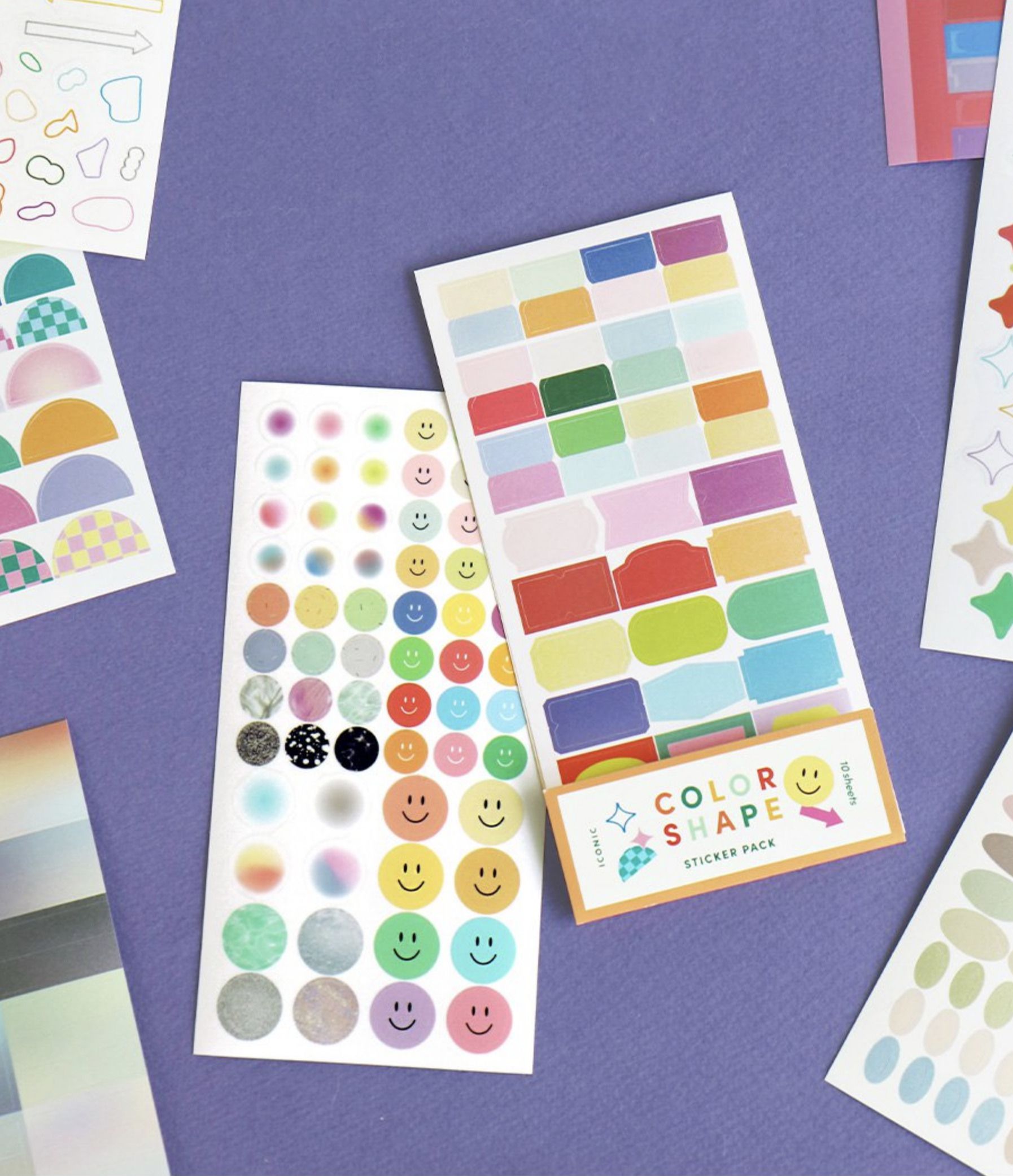 MochiThings: 10pcs Color Shape Sticker Set