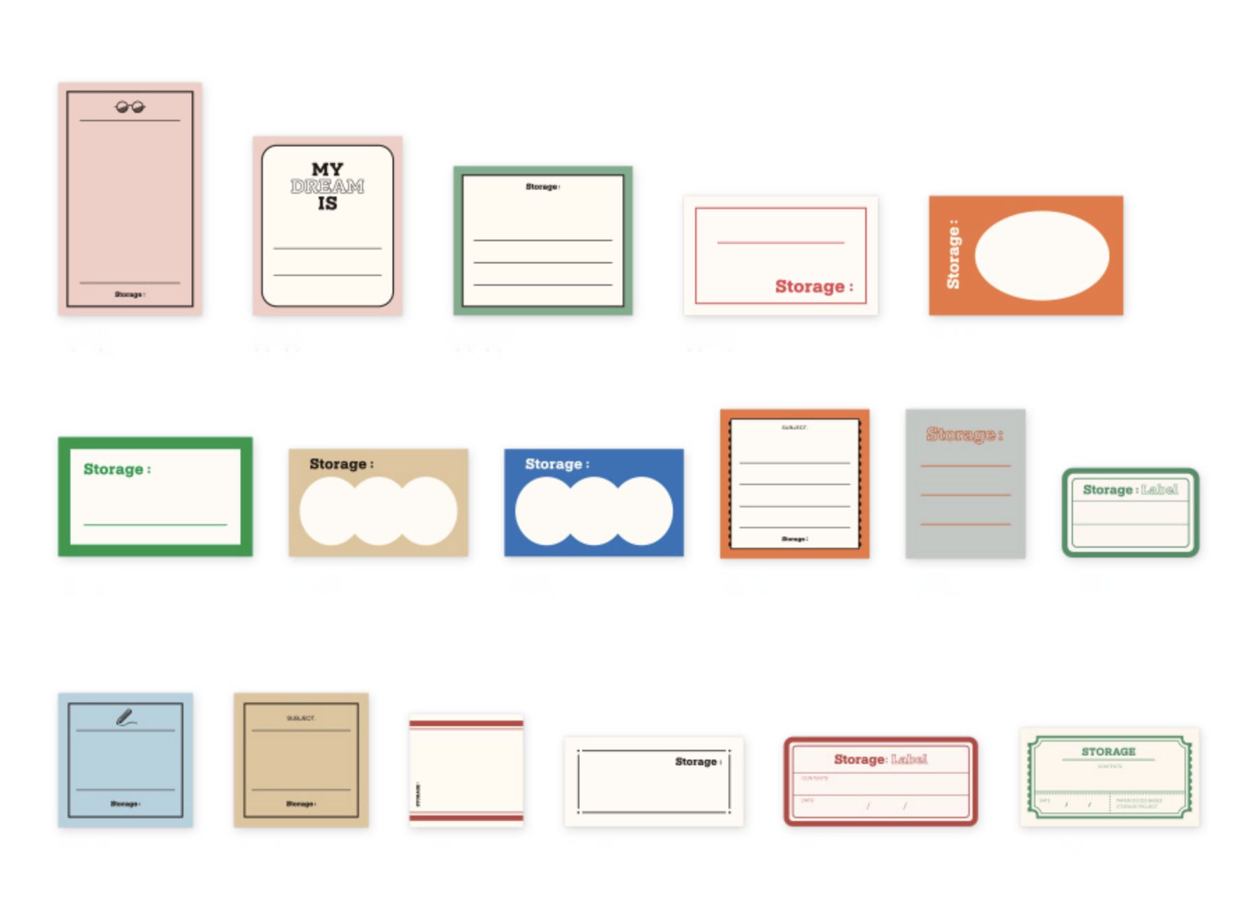 MochiThings: 40pcs Storage Themed Sticker Set