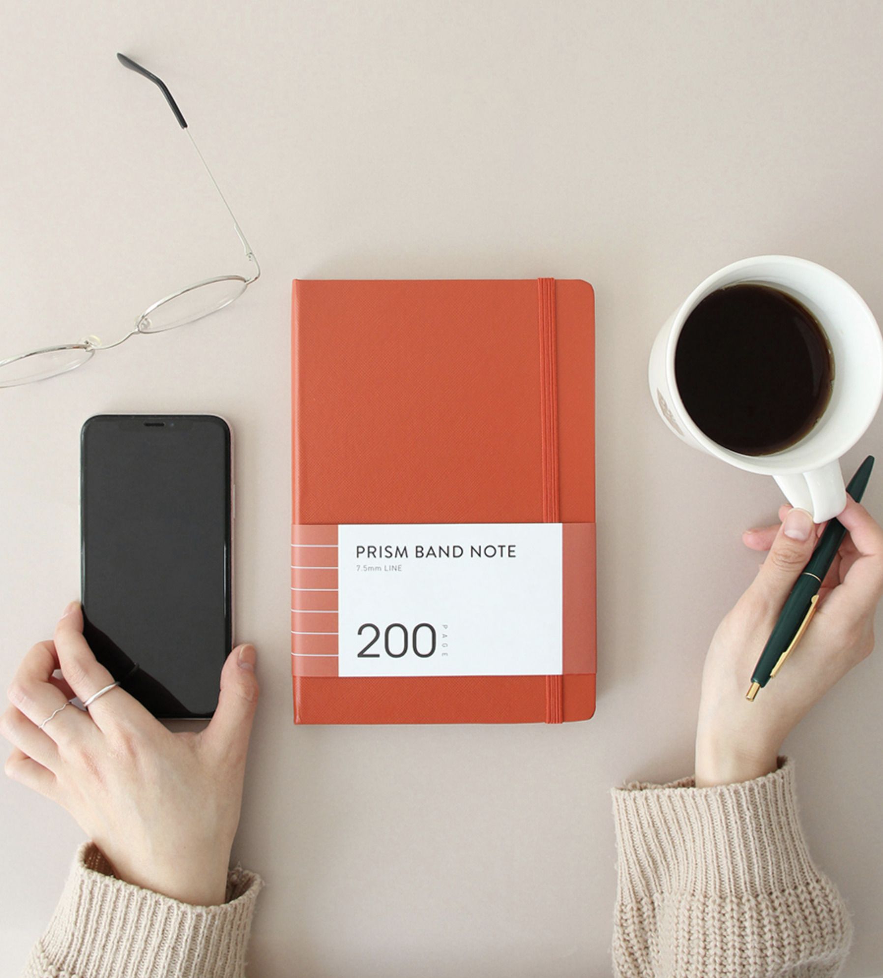 MochiThings: Prism 200p Hardcover Band Lined Notebook