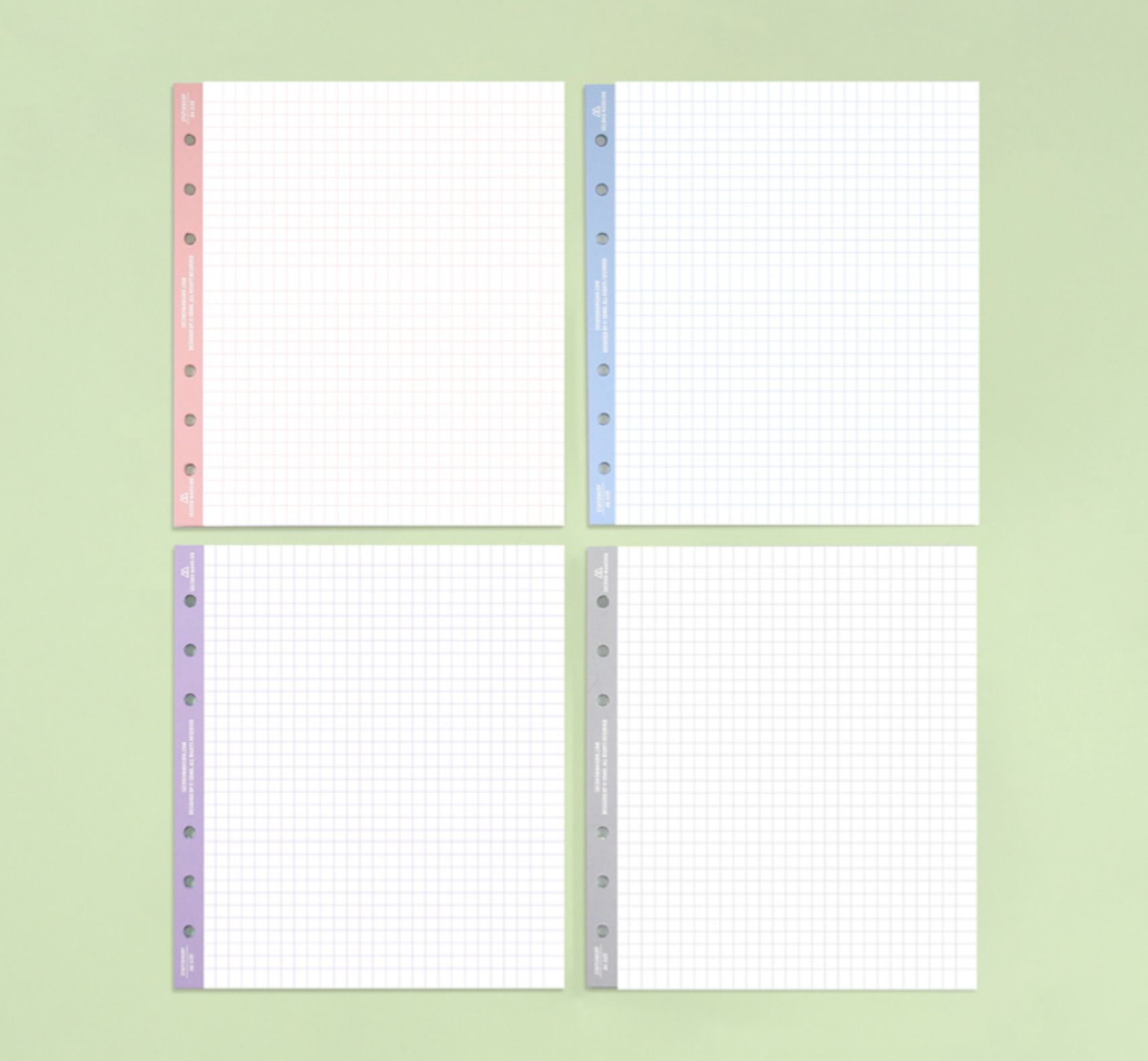 MochiThings: Square Grid 6 Ring A6 Wide Note Refill