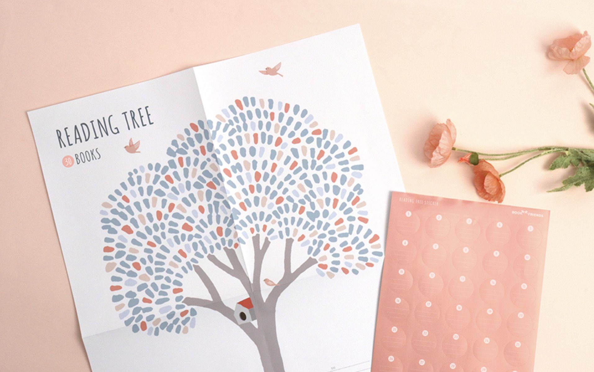 MochiThings: Medium Reading Tree Goal Poster & Sticker Set