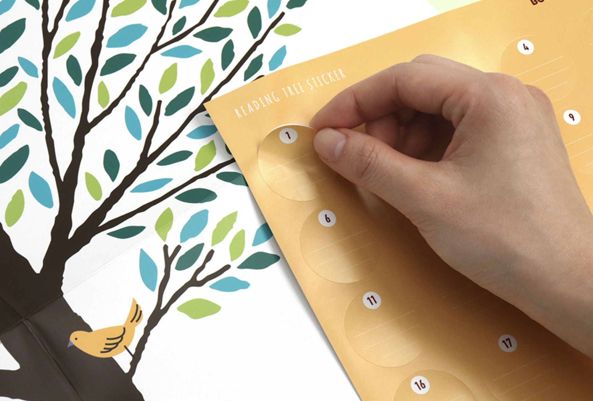 MochiThings: Medium Reading Tree Goal Poster & Sticker Set
