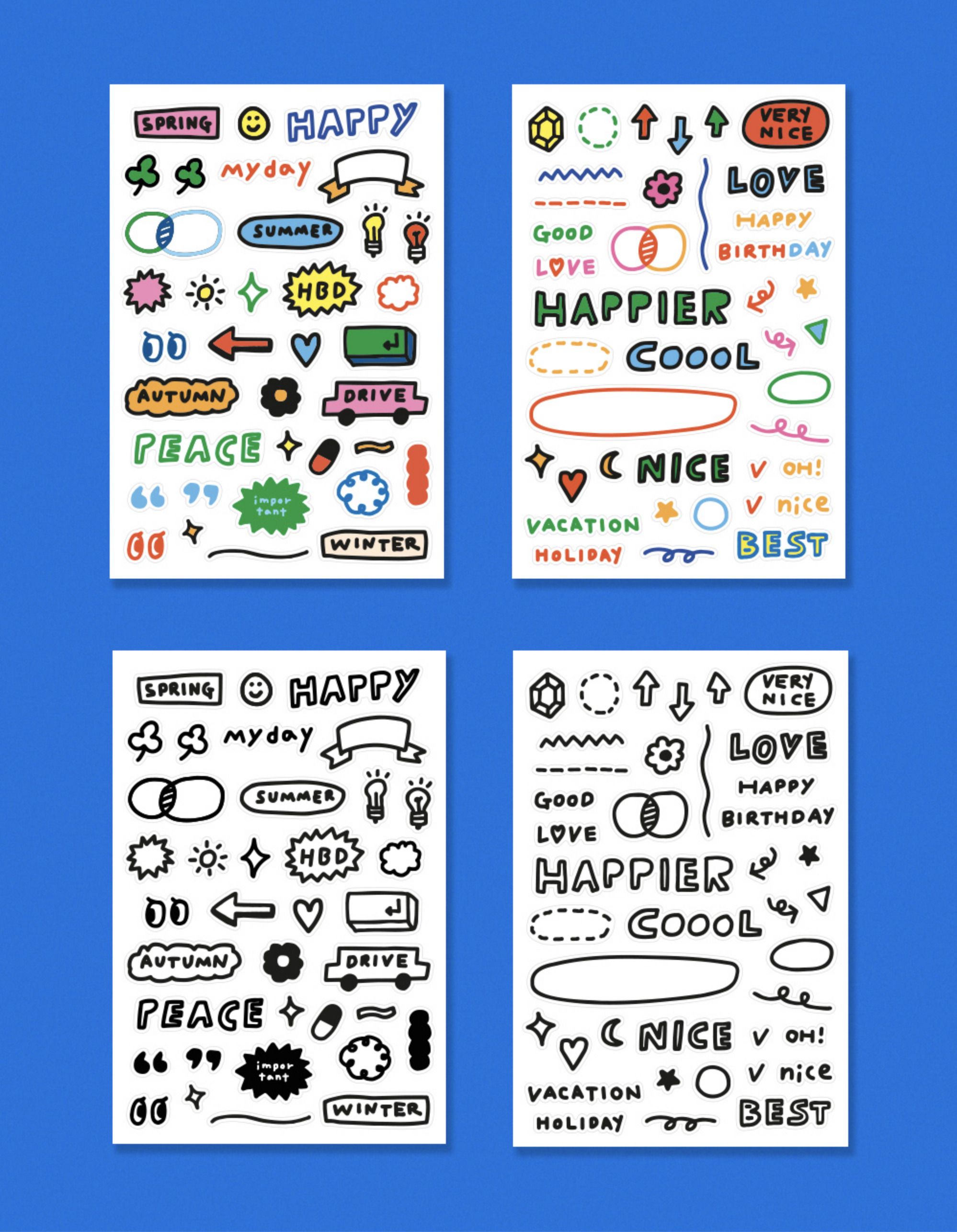 MochiThings: 4pcs Oh! Drawing Sticker Set