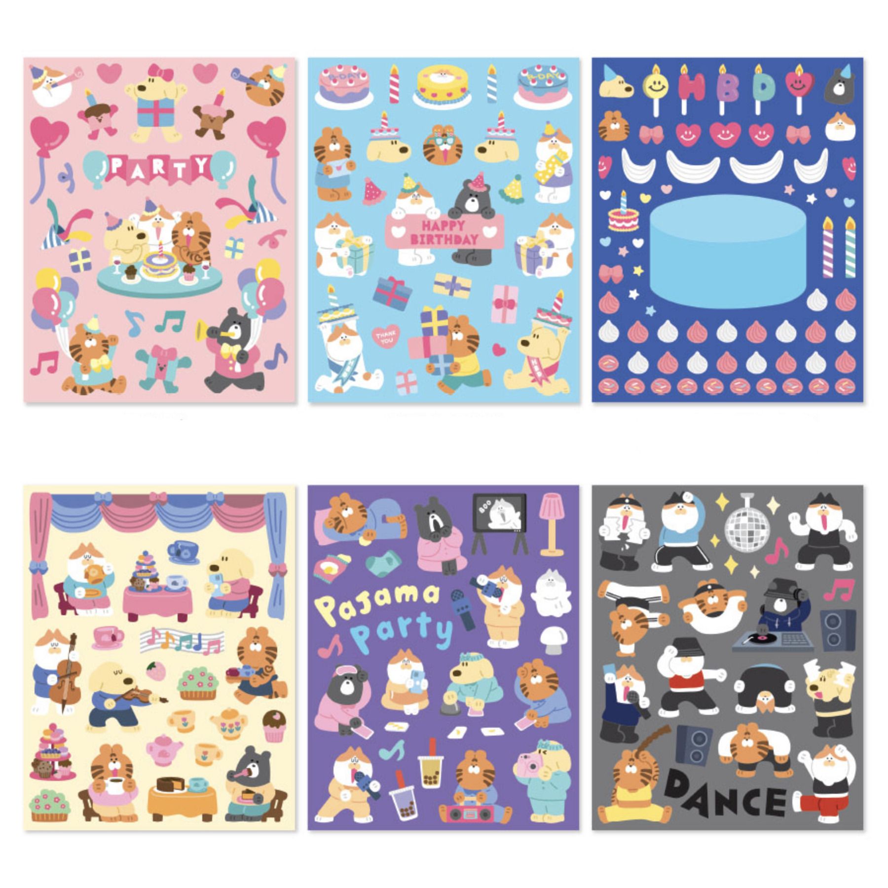 MochiThings: 6pcs Party Time Sticker Set