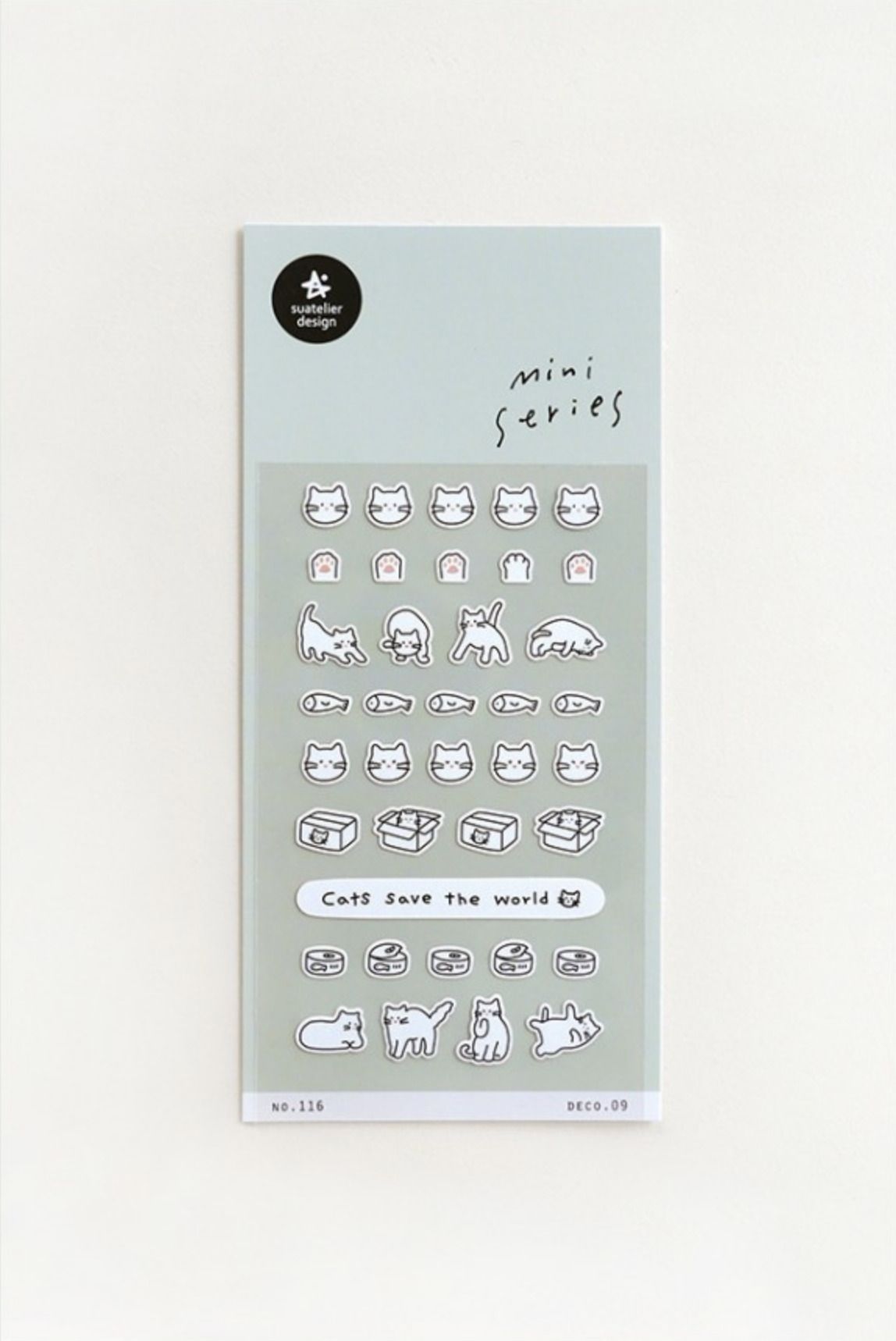 MochiThings: Mini White Cat Deco Sticker