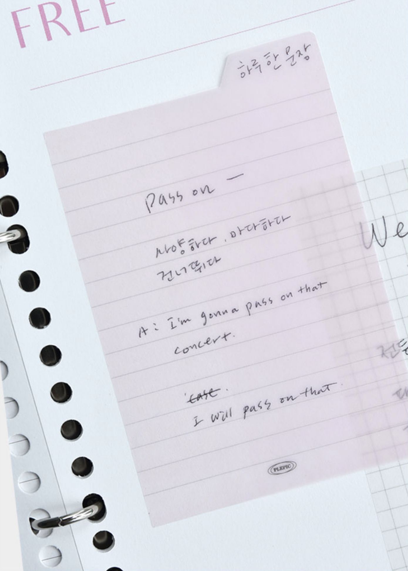 MochiThings: Large Tracing Index Sticky Note