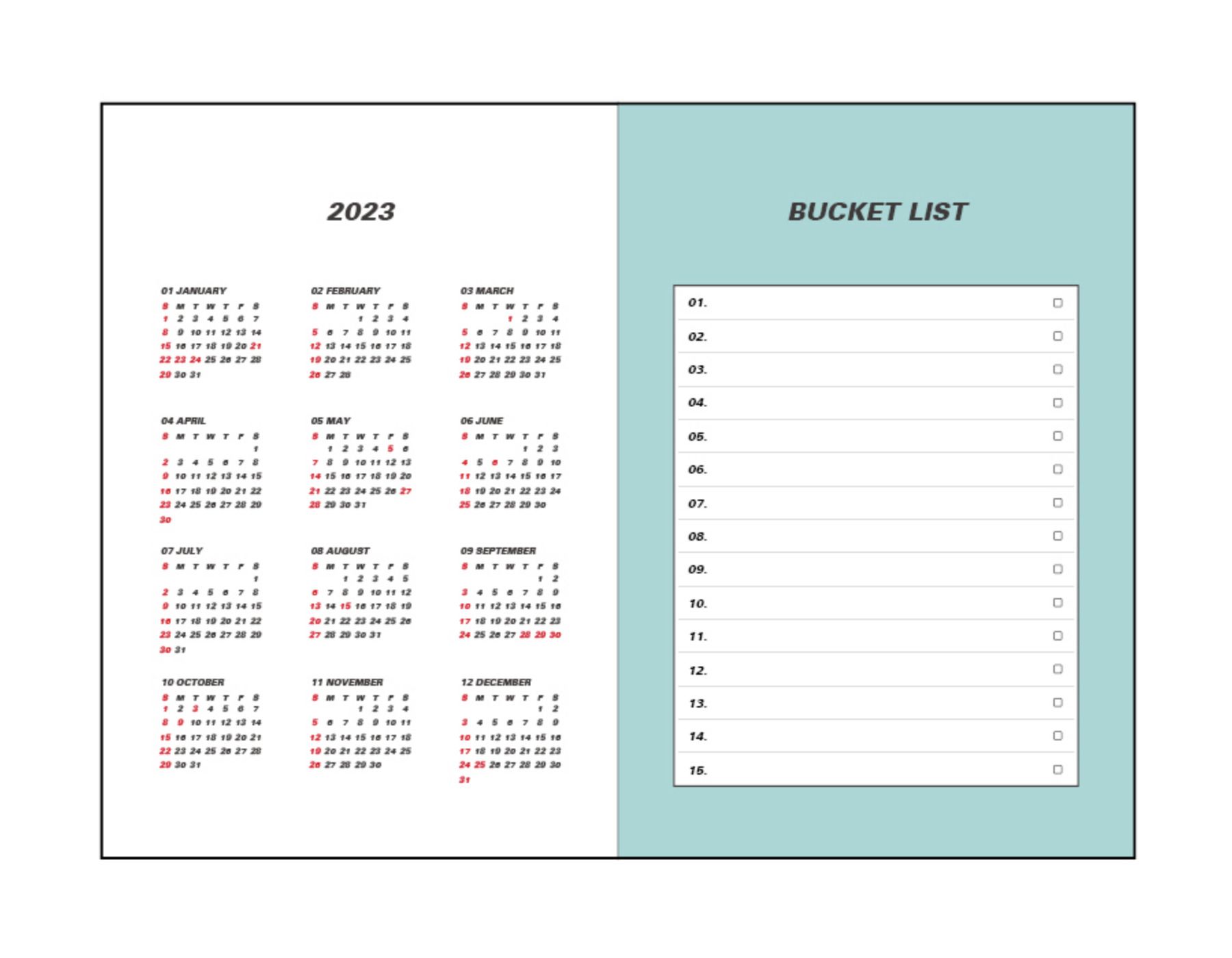 MochiThings: 2023 Retro Color Point Monthly Planner
