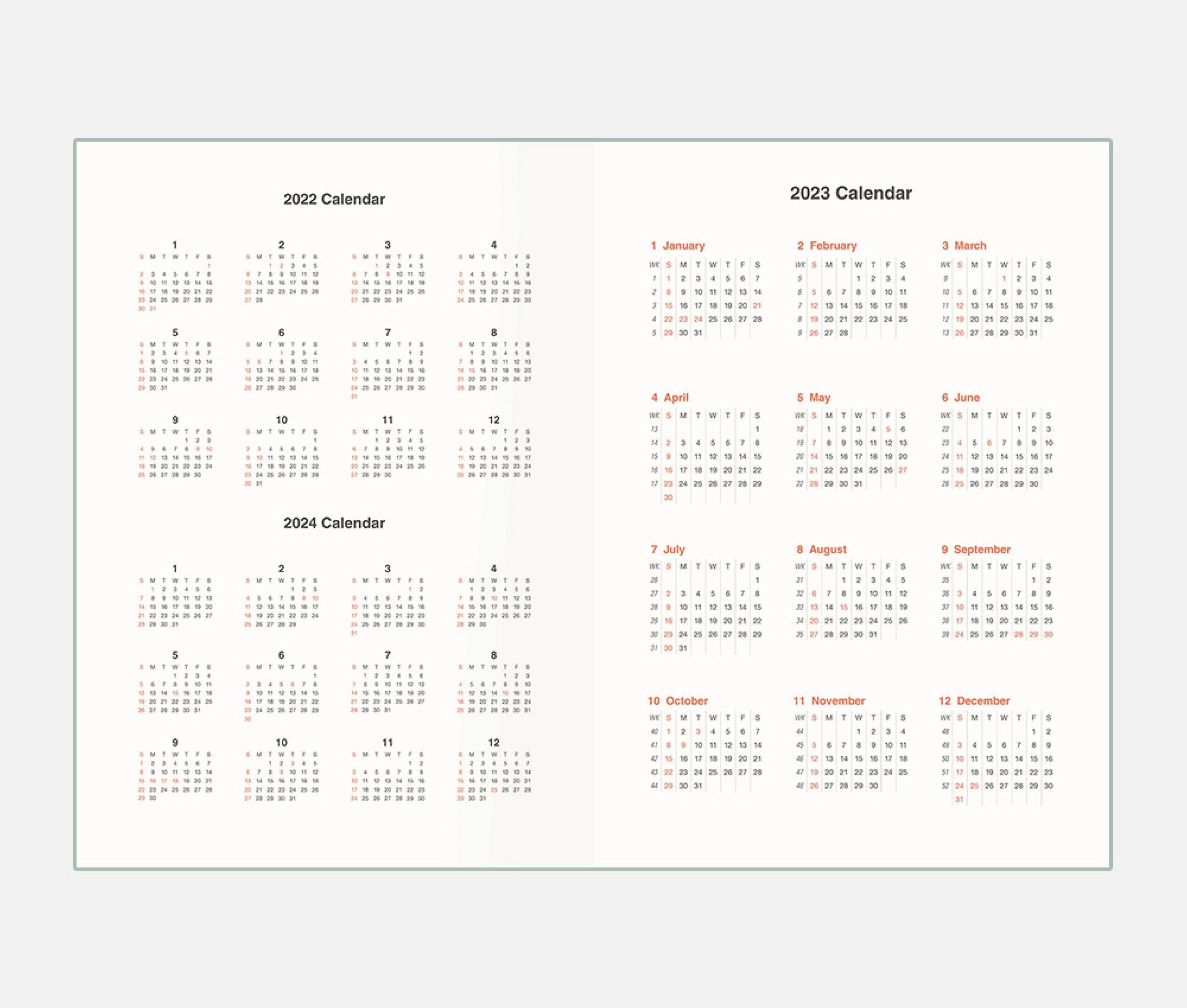 MochiThings: 2023 Large Table Talk Monthly Planner
