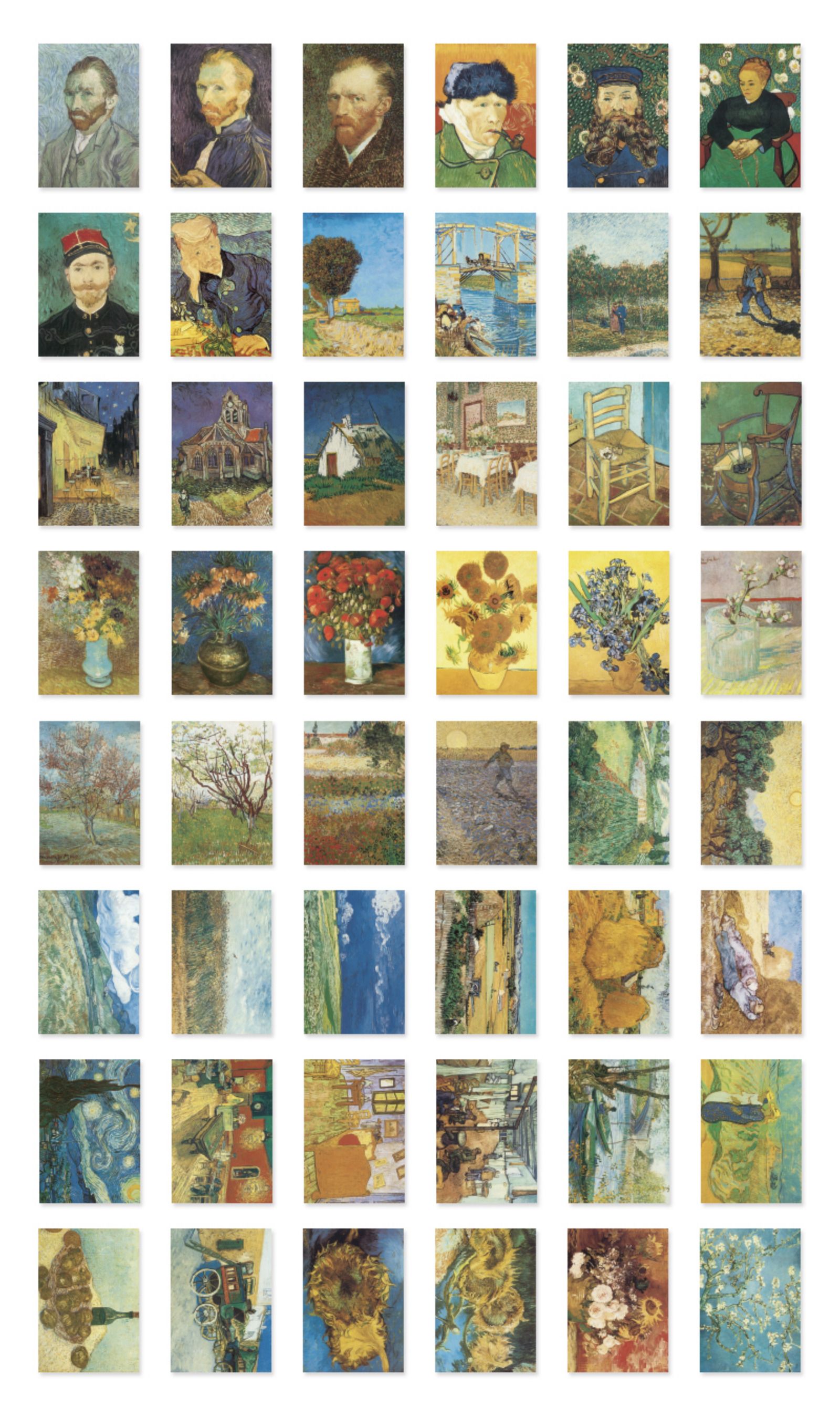 MochiThings: 48pcs Van Gogh Label Sticker Set