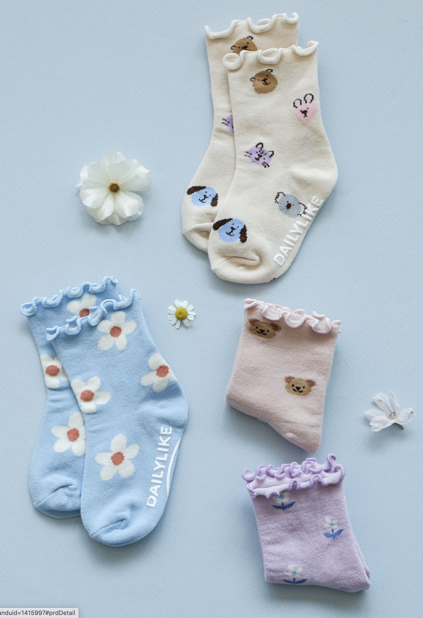 MochiThings: 4pcs Daily Kids Crew Socks Set