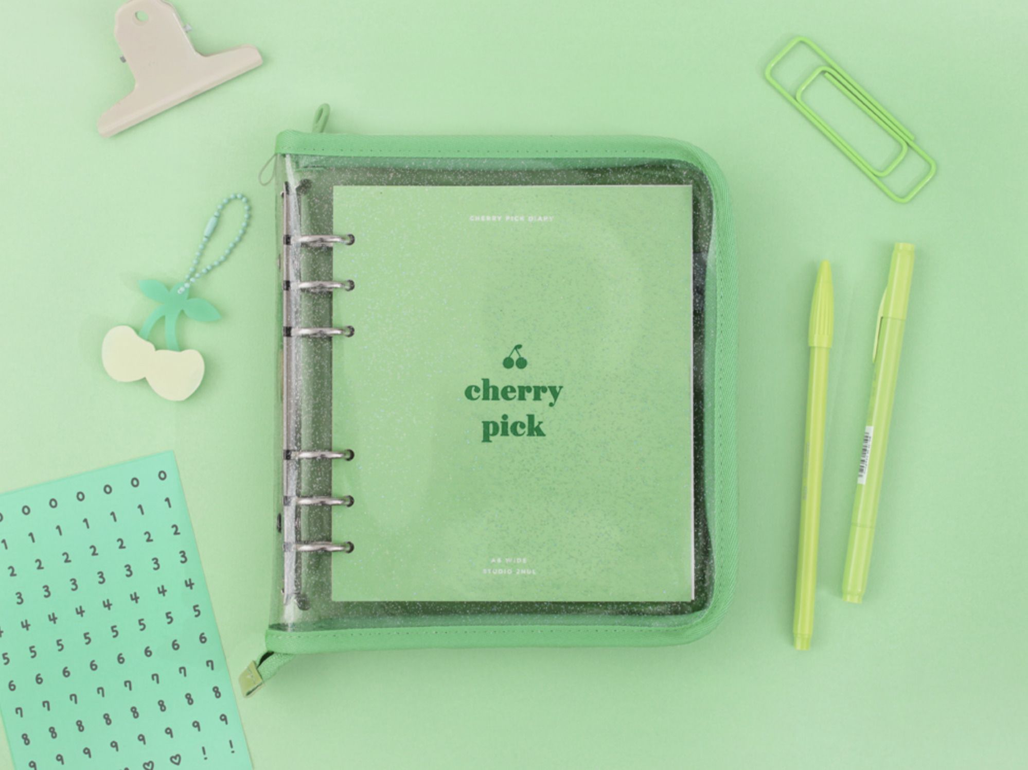 MochiThings: Cherry Pick 6 Ring A6 Wide Zipper Planner v4