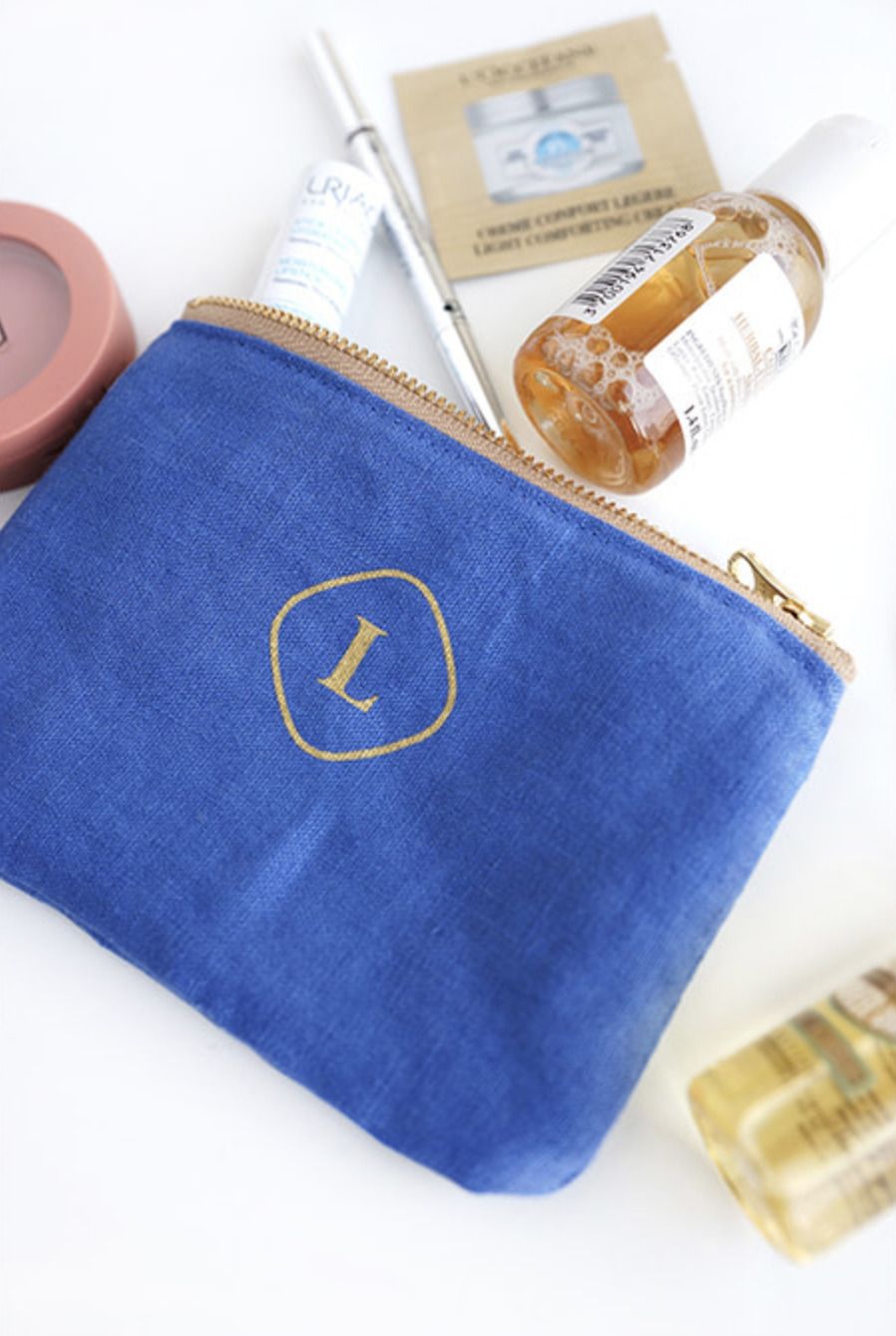 MochiThings: Mini Linen Gold Zipper Pouch