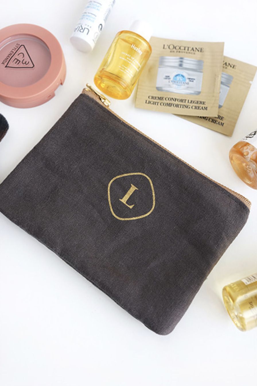 MochiThings: Mini Linen Gold Zipper Pouch
