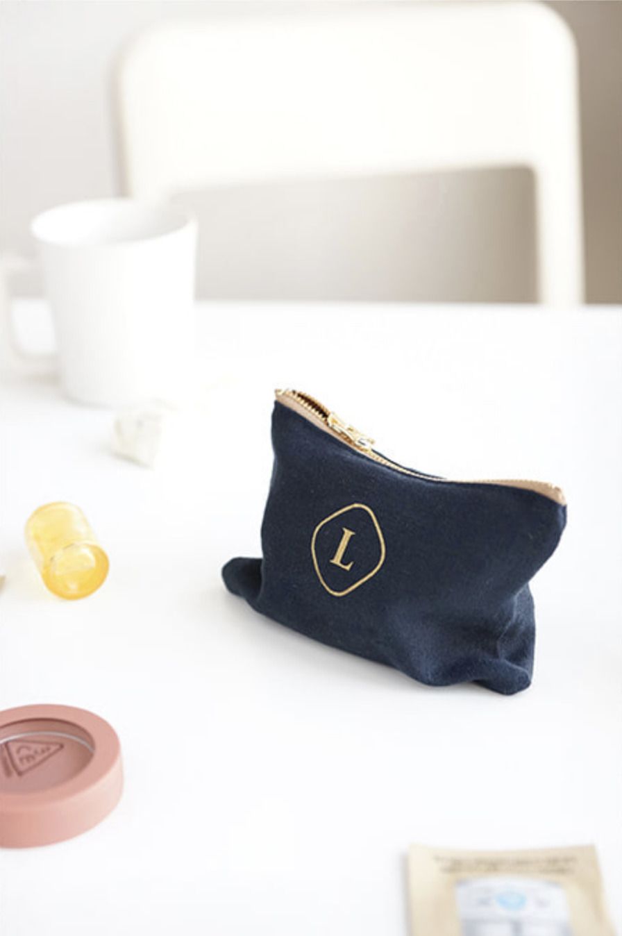 MochiThings: Mini Linen Gold Zipper Pouch