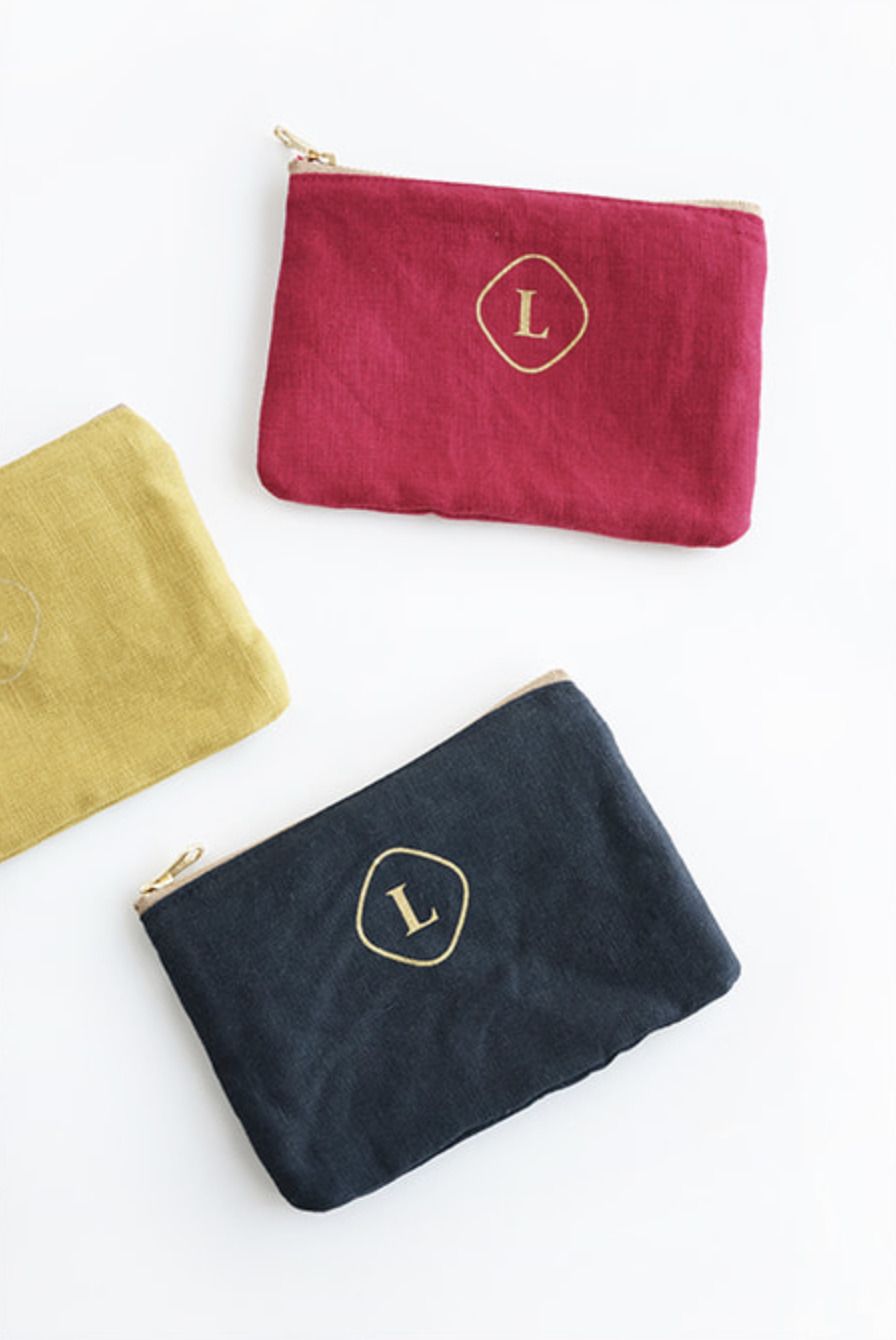 MochiThings: Mini Linen Gold Zipper Pouch
