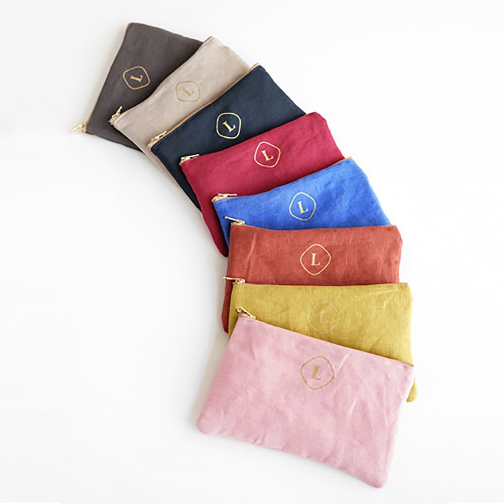 MochiThings: Mini Linen Gold Zipper Pouch