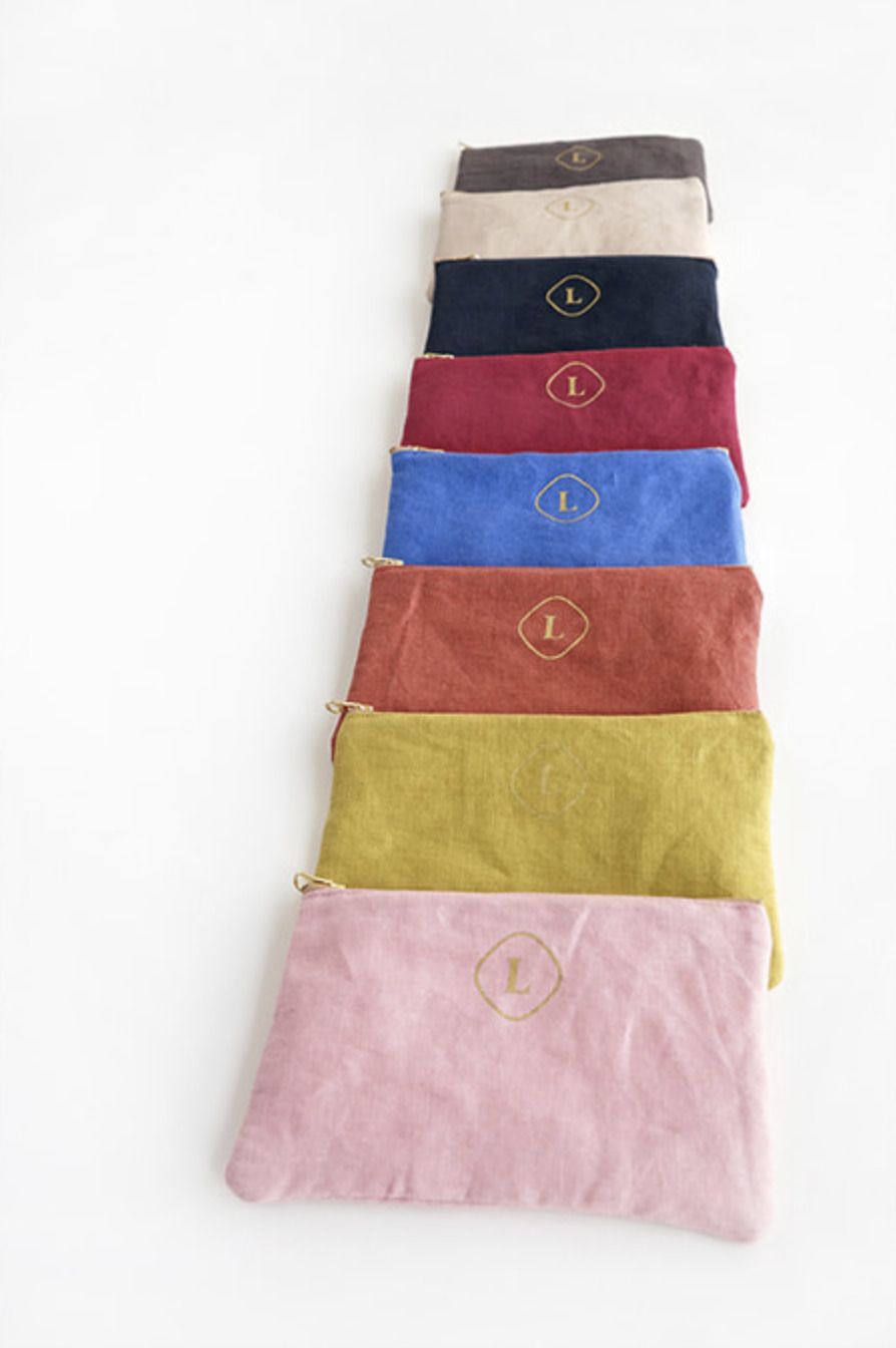 MochiThings: Mini Linen Gold Zipper Pouch