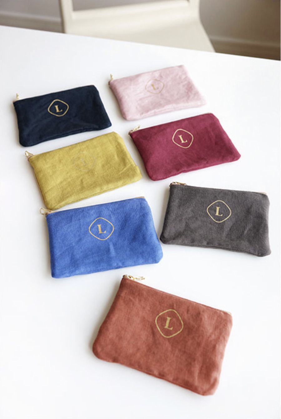 MochiThings: Mini Linen Gold Zipper Pouch