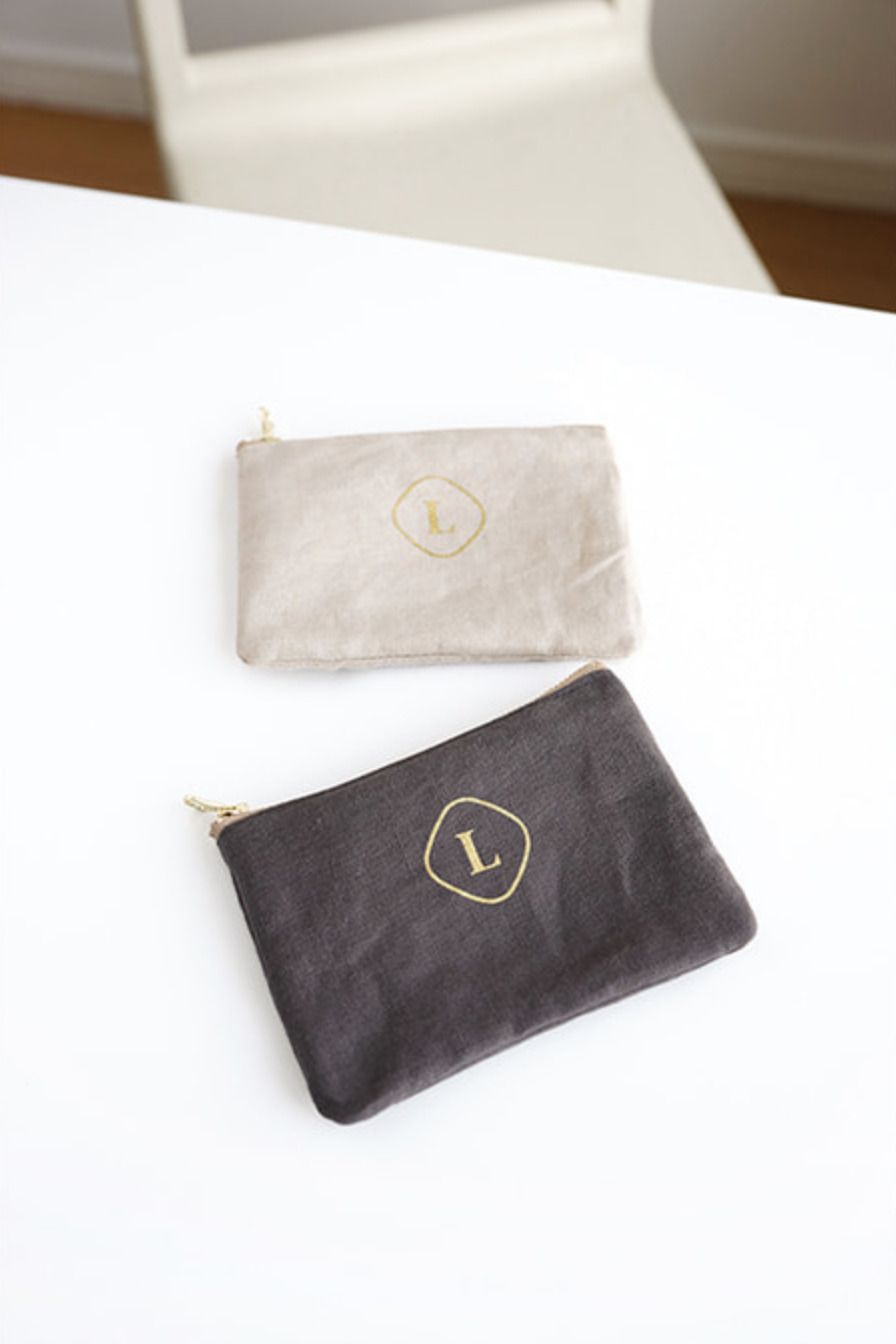 MochiThings: Mini Linen Gold Zipper Pouch