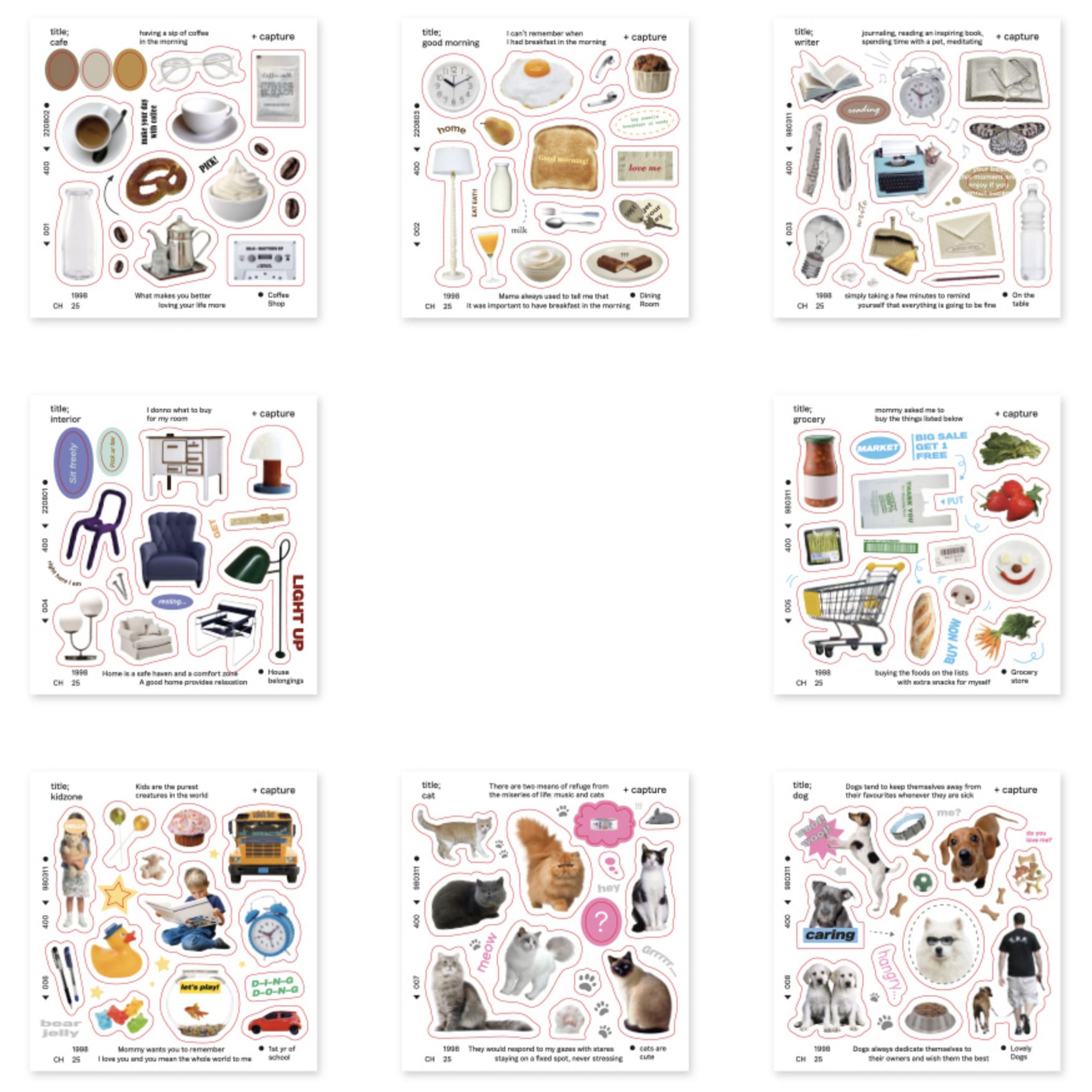 MochiThings: 8pcs Object Sticker Set