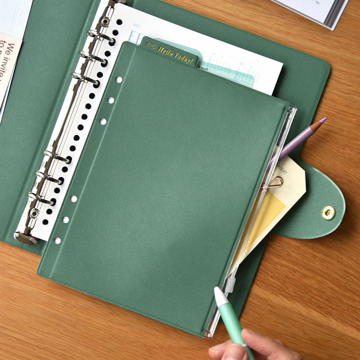 MochiThings: Classy Leather 6 Ring A5 Zipper Pocket
