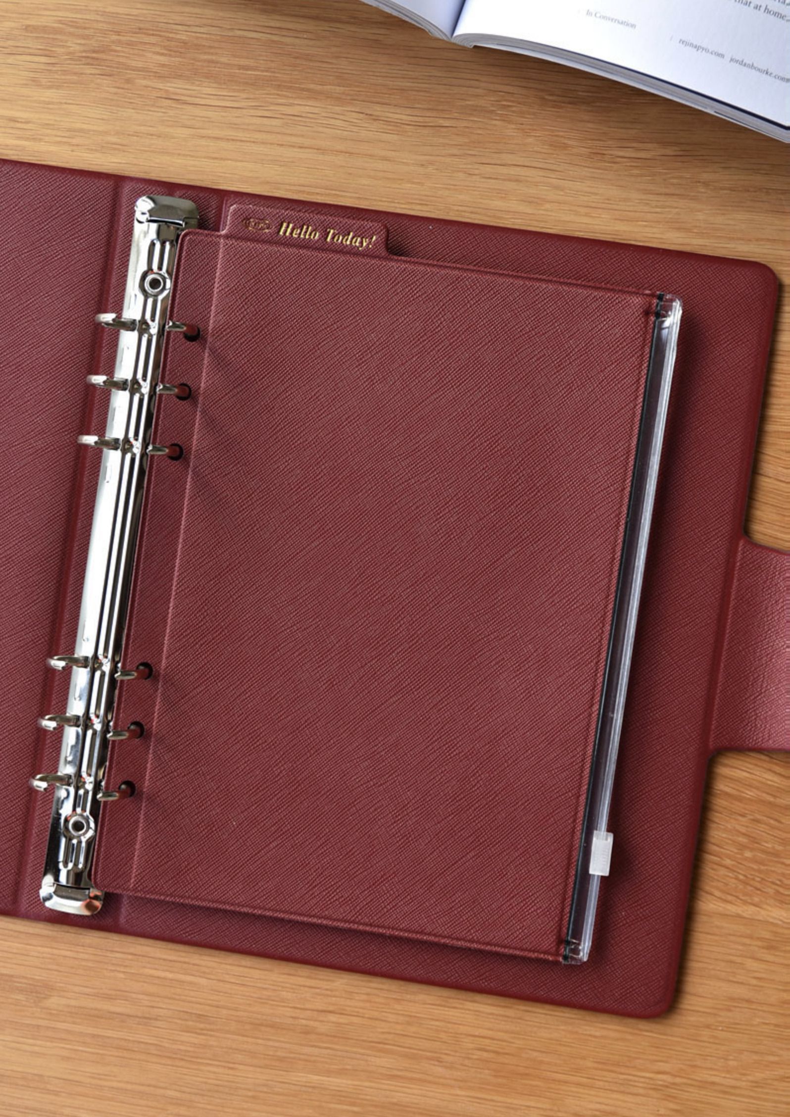 MochiThings: Classy Leather 6 Ring A5 Zipper Pocket