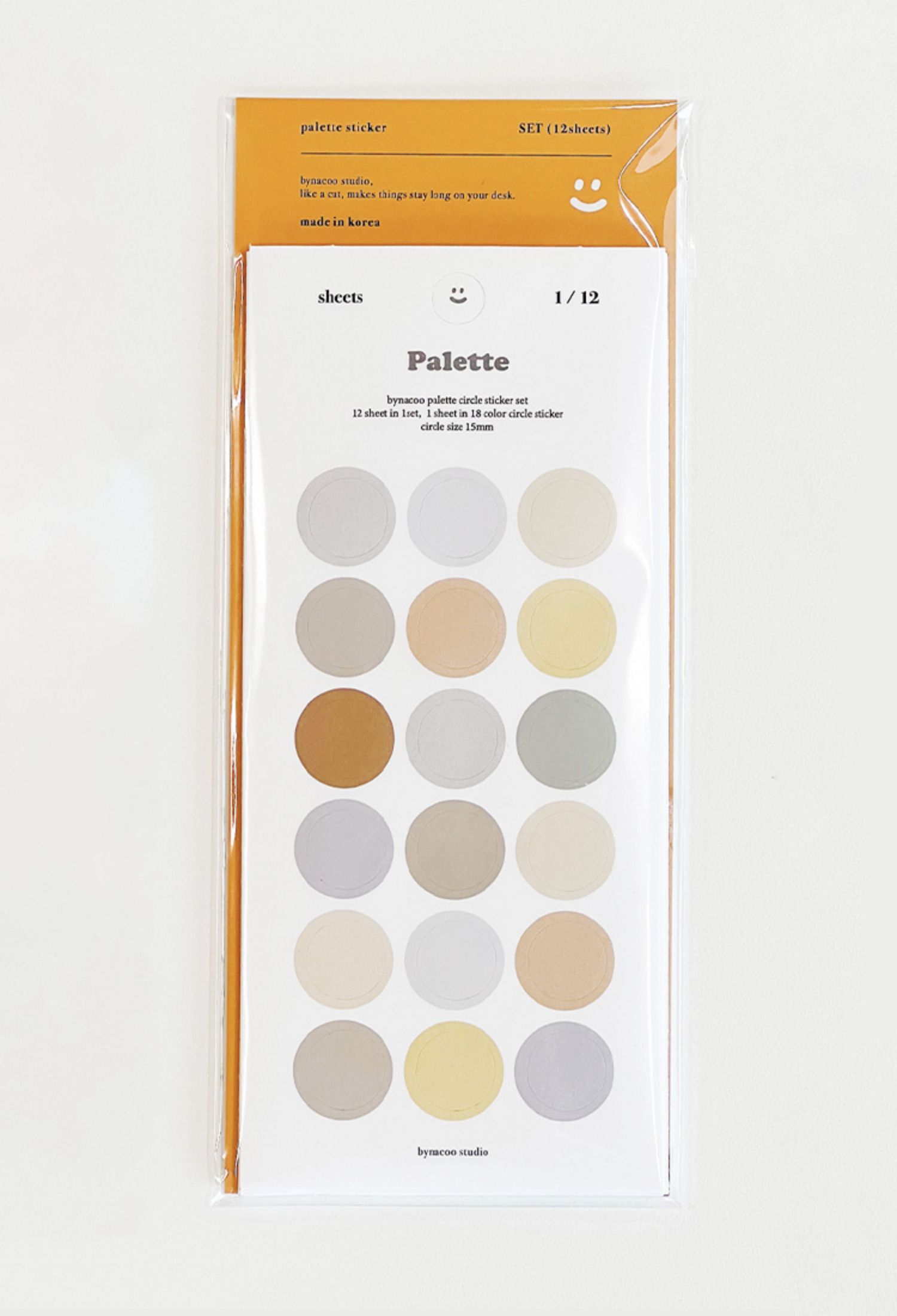 MochiThings: 12pcs Simple Palette Round Sticker Set