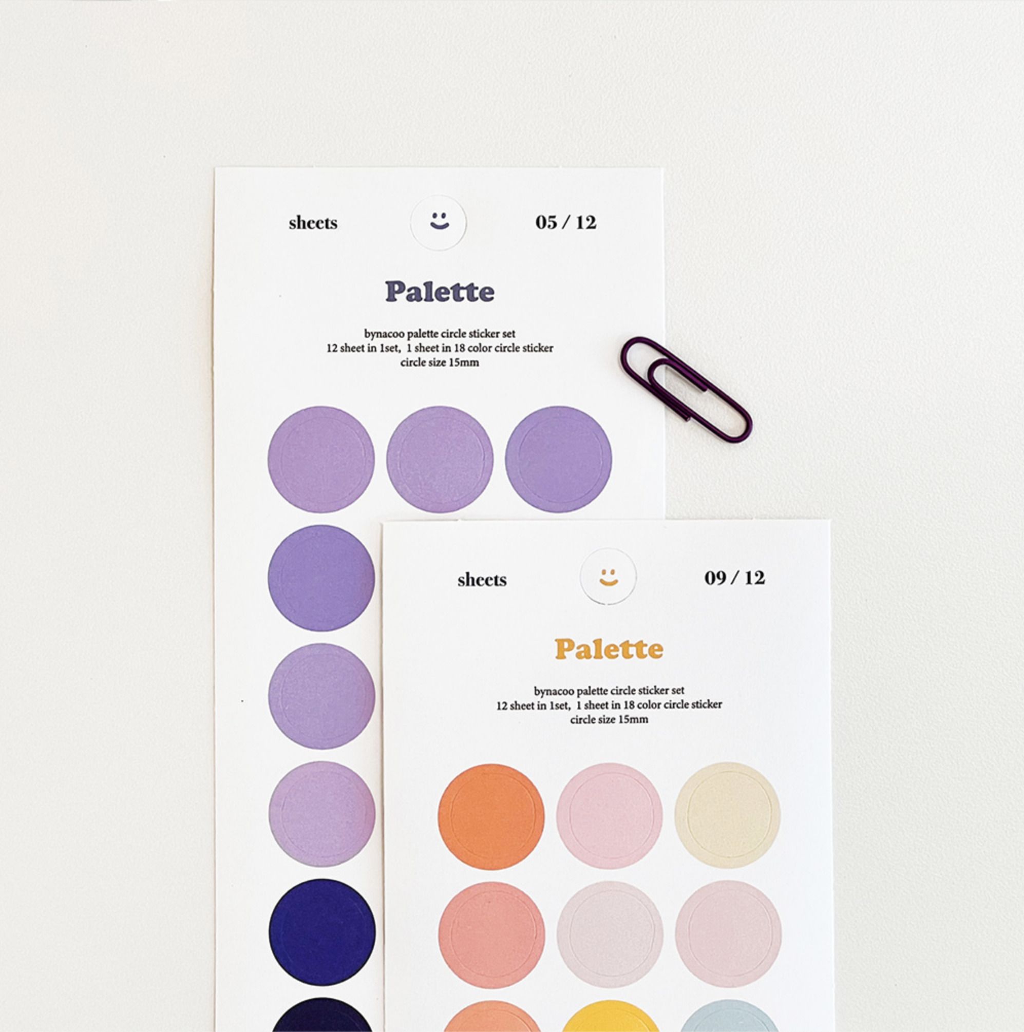 MochiThings: 12pcs Simple Palette Round Sticker Set