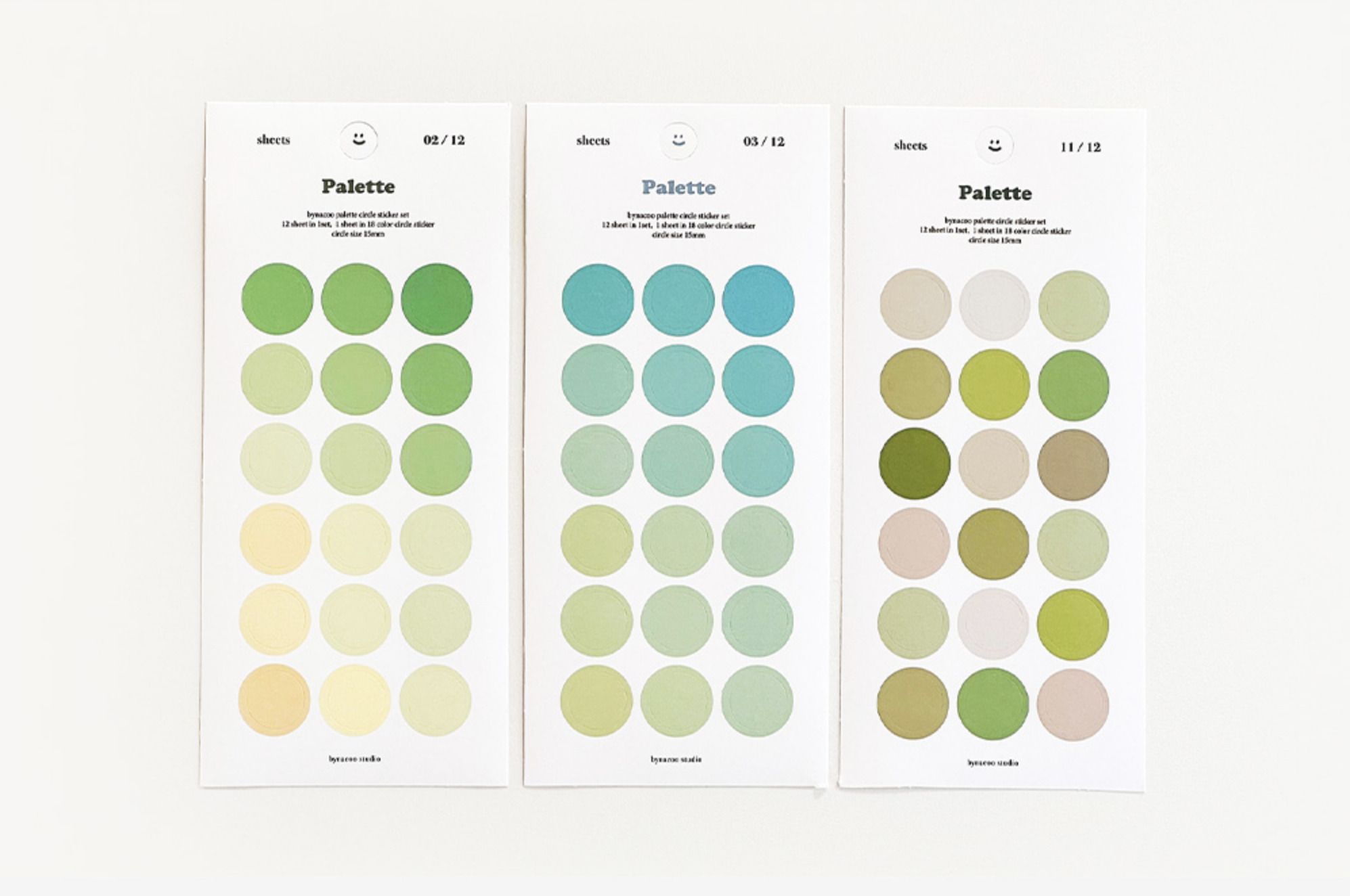MochiThings: 12pcs Simple Palette Round Sticker Set