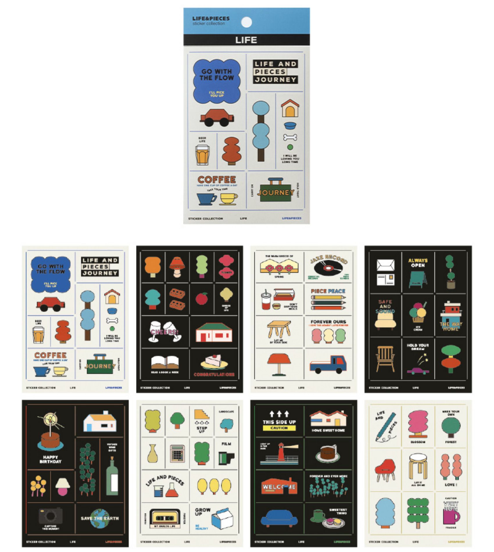 MochiThings: 8pcs Life & Pieces Life Removable Sticker Set