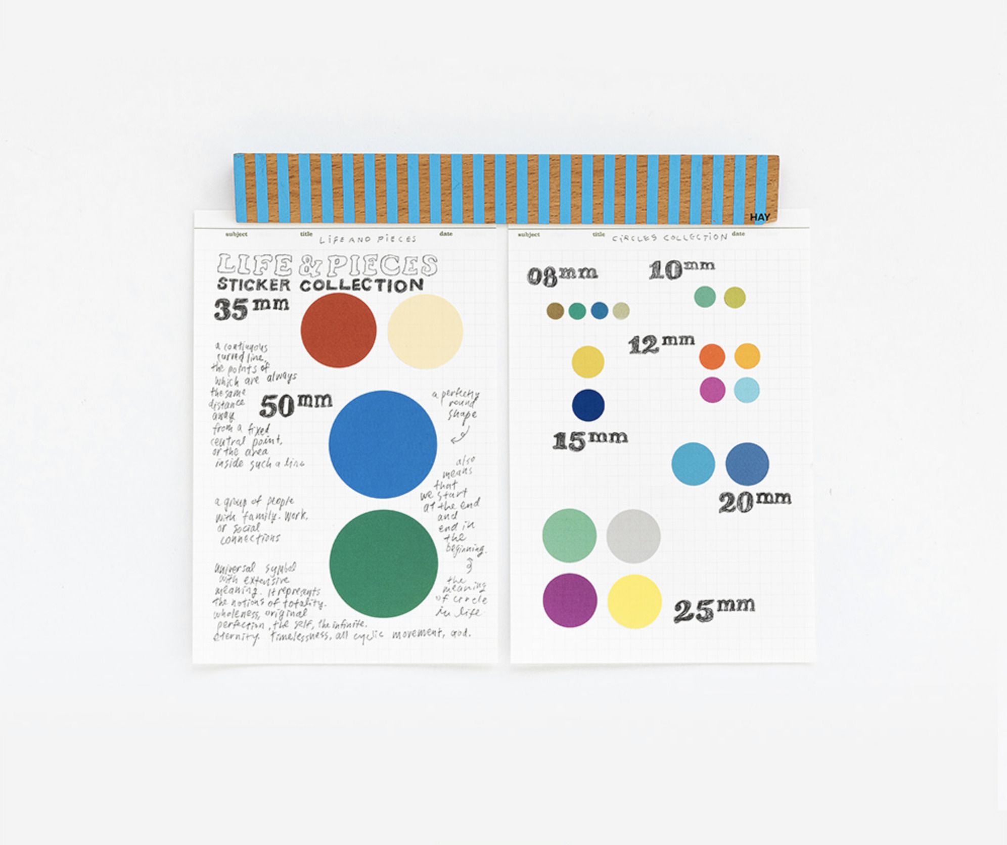 MochiThings: 8pcs Life & Pieces Circle Matte Sticker Set