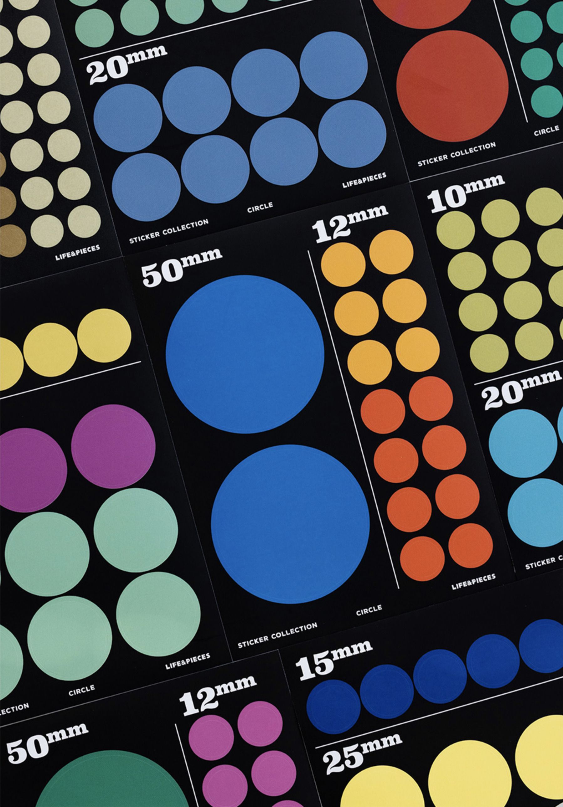 MochiThings: 8pcs Life & Pieces Circle Matte Sticker Set